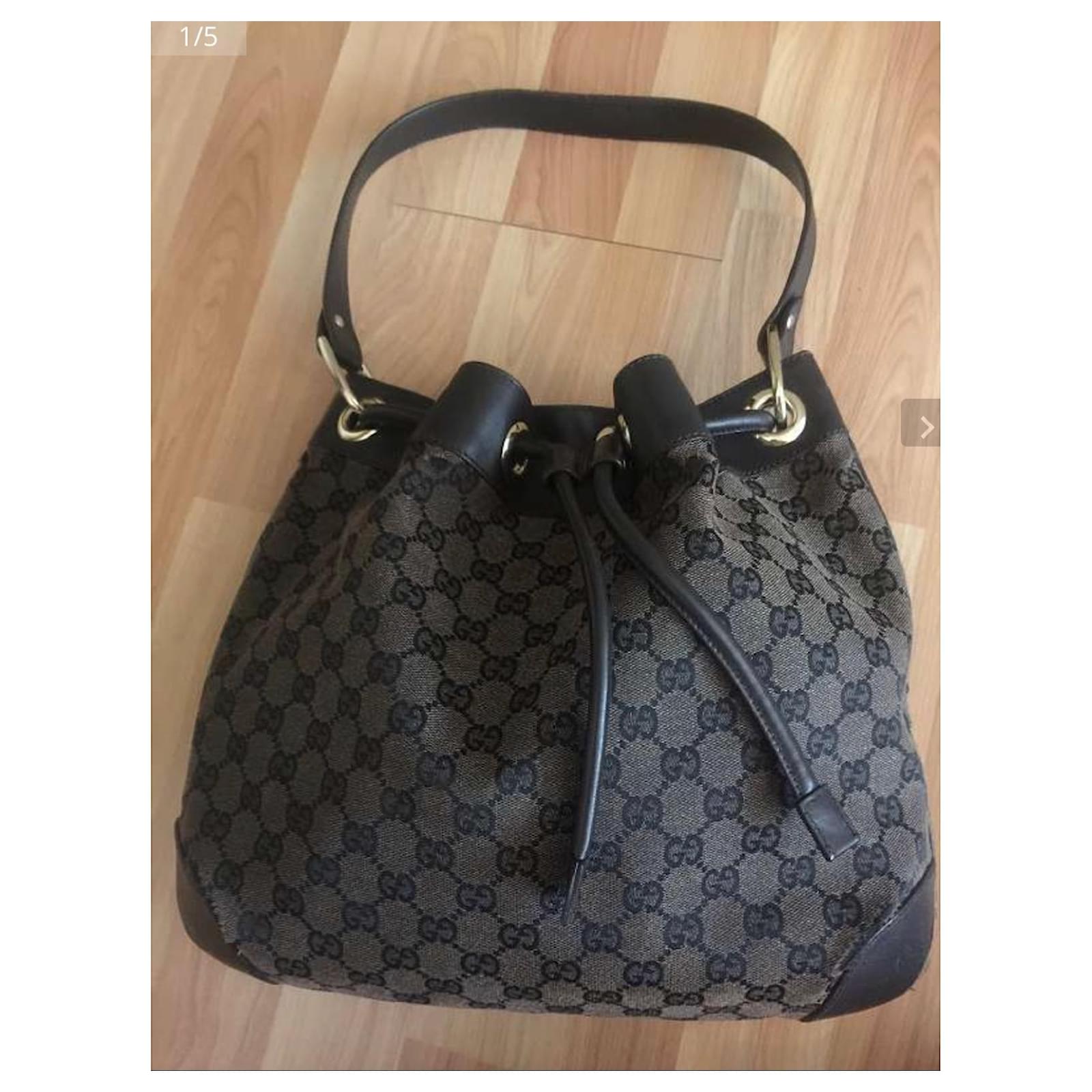Gucci Sacs à main Coton Marron foncé ref.366134 - Joli Closet