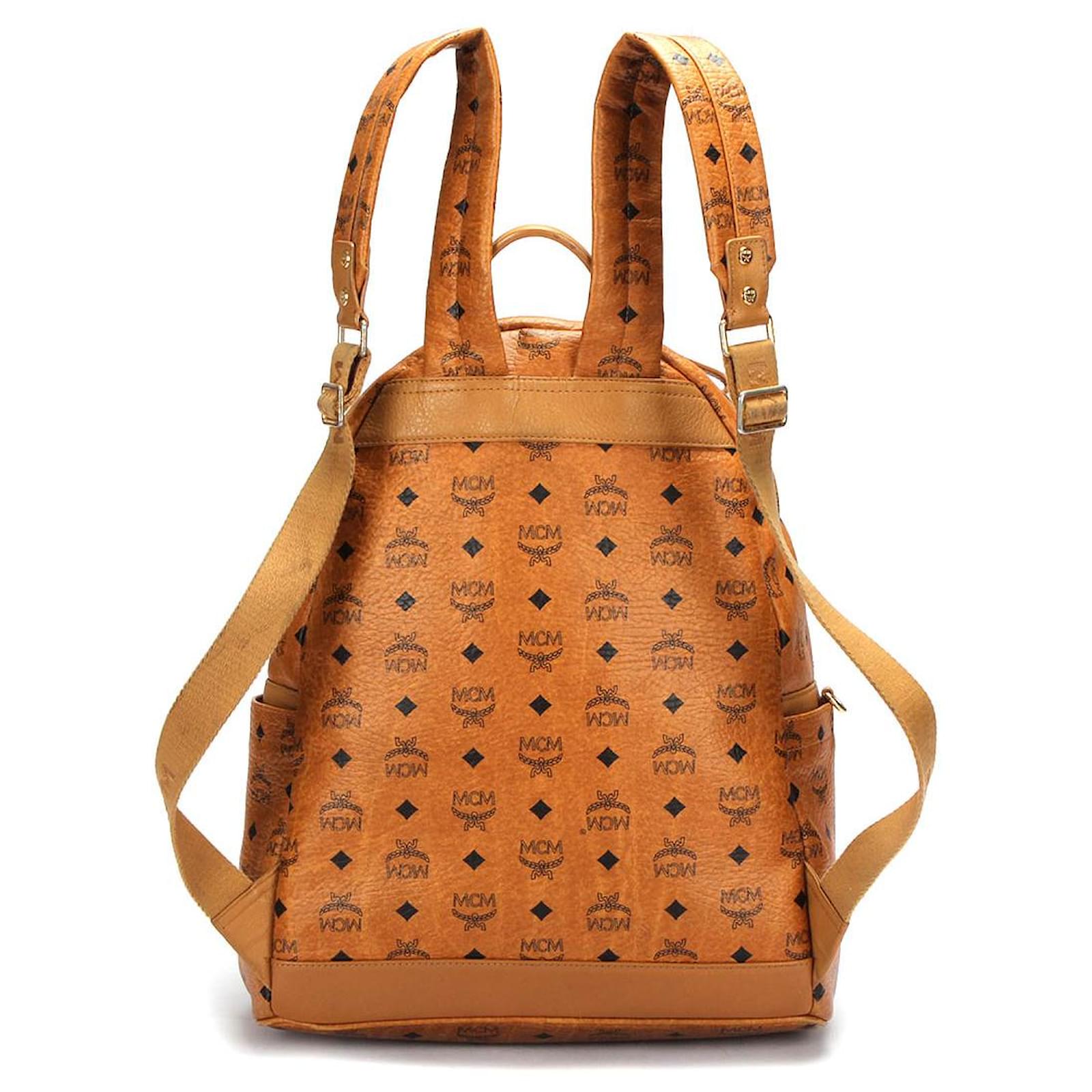 MCM Backpack Orange Cloth ref.367582 - Joli Closet
