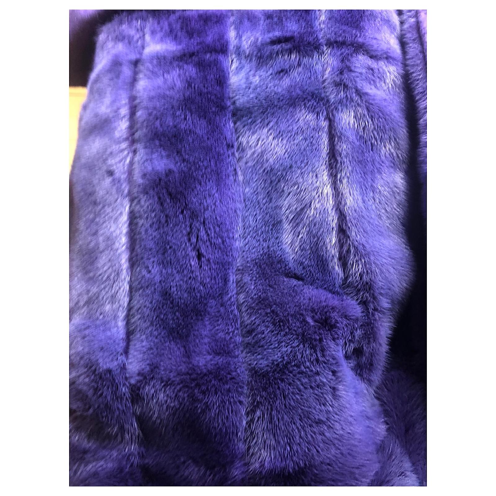 Fendi Mink and cashmere throw Purple Fur ref.390619 - Joli Closet