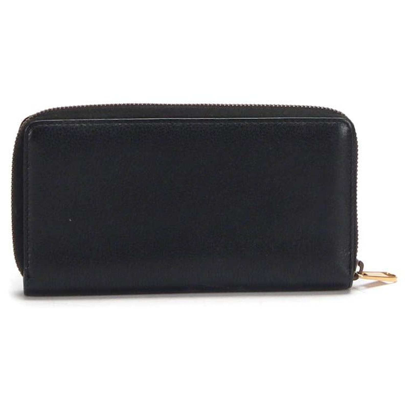 Gucci Logo Leather Long Wallet in black calf leather leather ref.394063 ...