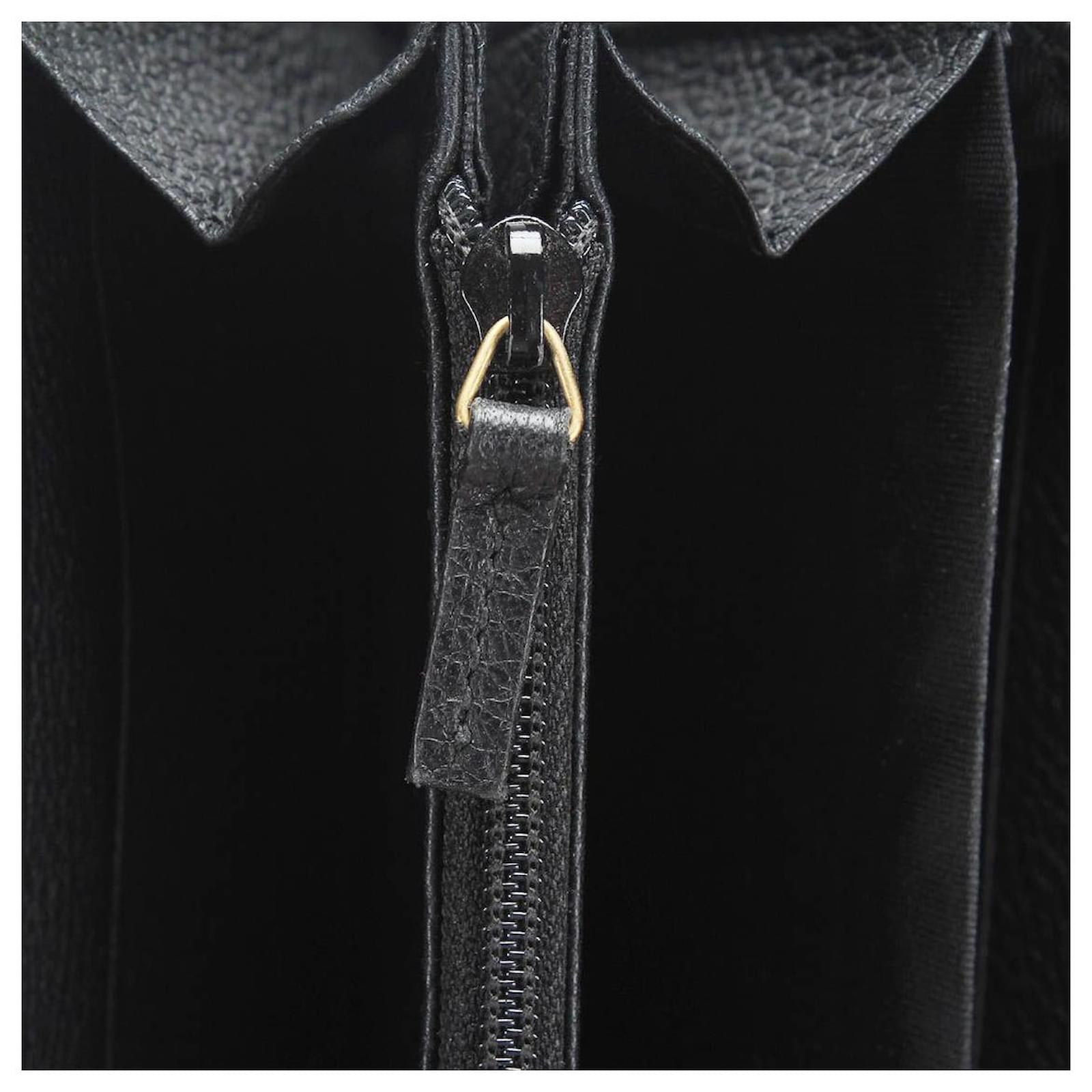 Gucci Logo Leather Long Wallet in black calf leather leather ref.394063 ...