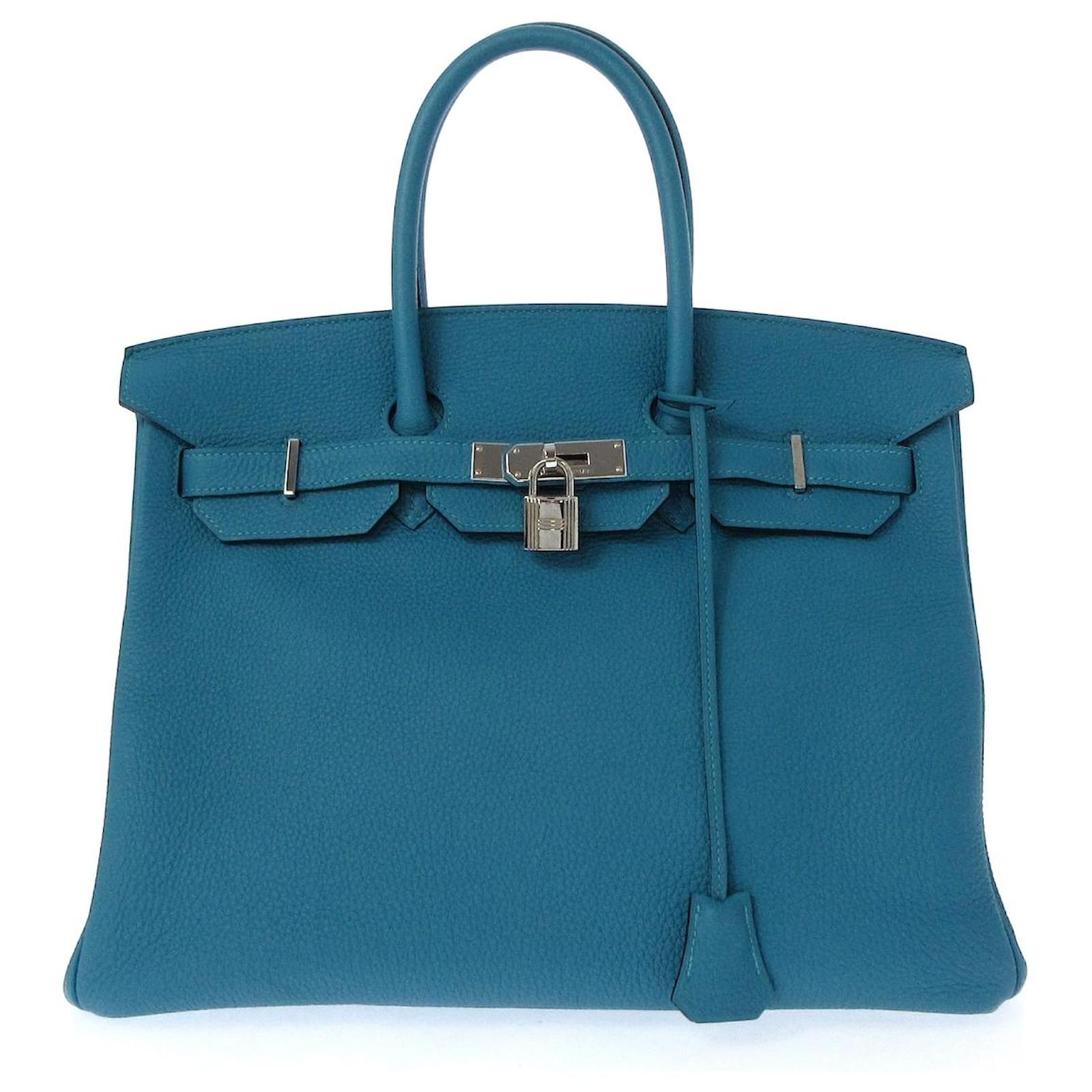 Hermès HERMES BIRKIN 35 Azul claro Couro ref.394703 - Joli Closet