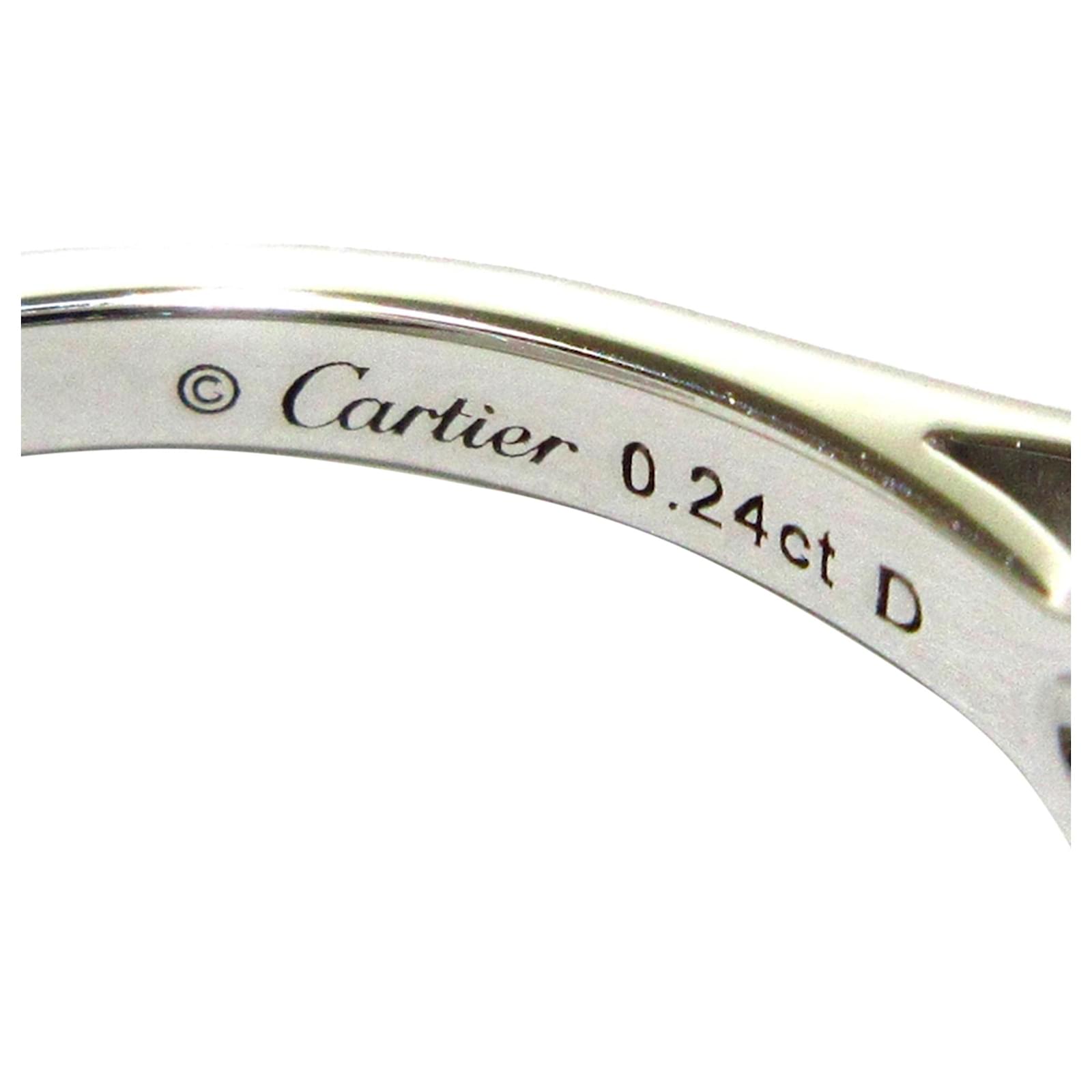 Cartier Silver Diamond 1895 Bague solitaire Métal Platine Diamant ...