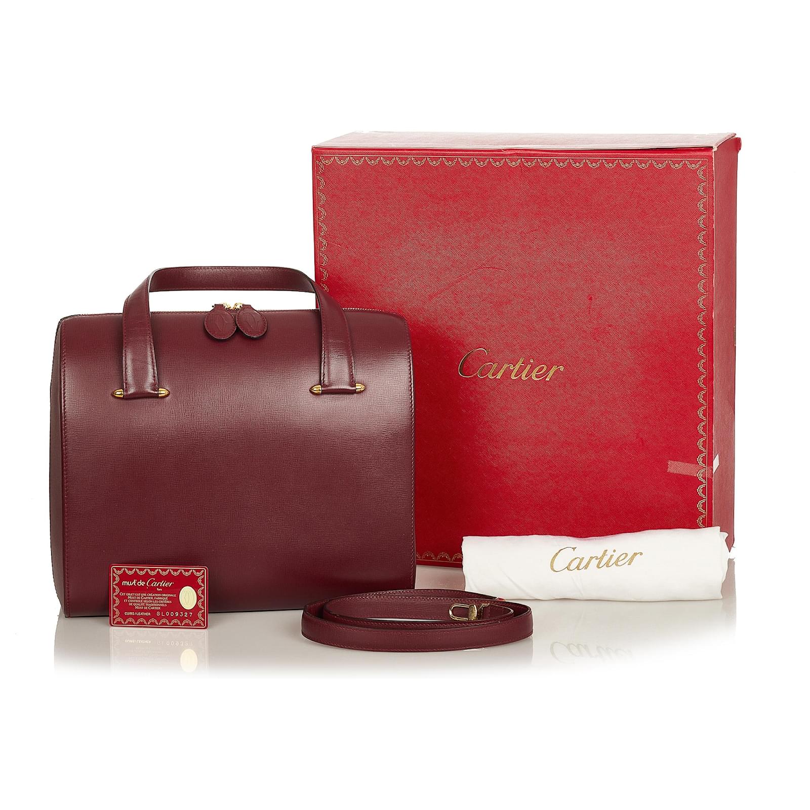 Cartier Red Must de Cartier Leather Satchel Dark red Pony-style ...