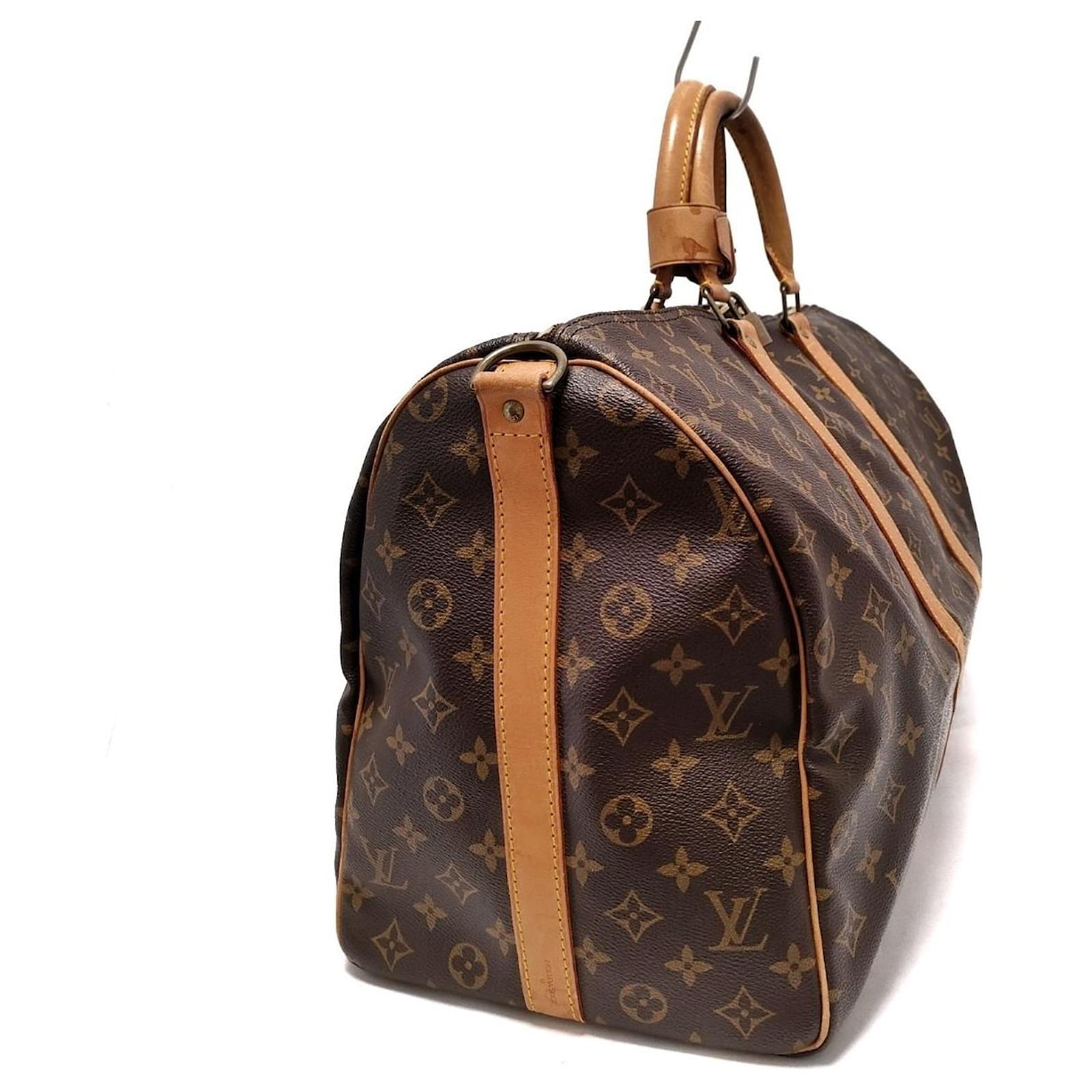 Louis Vuitton Keepall Bandouliere 50 Toile Marron ref.397631 - Joli Closet