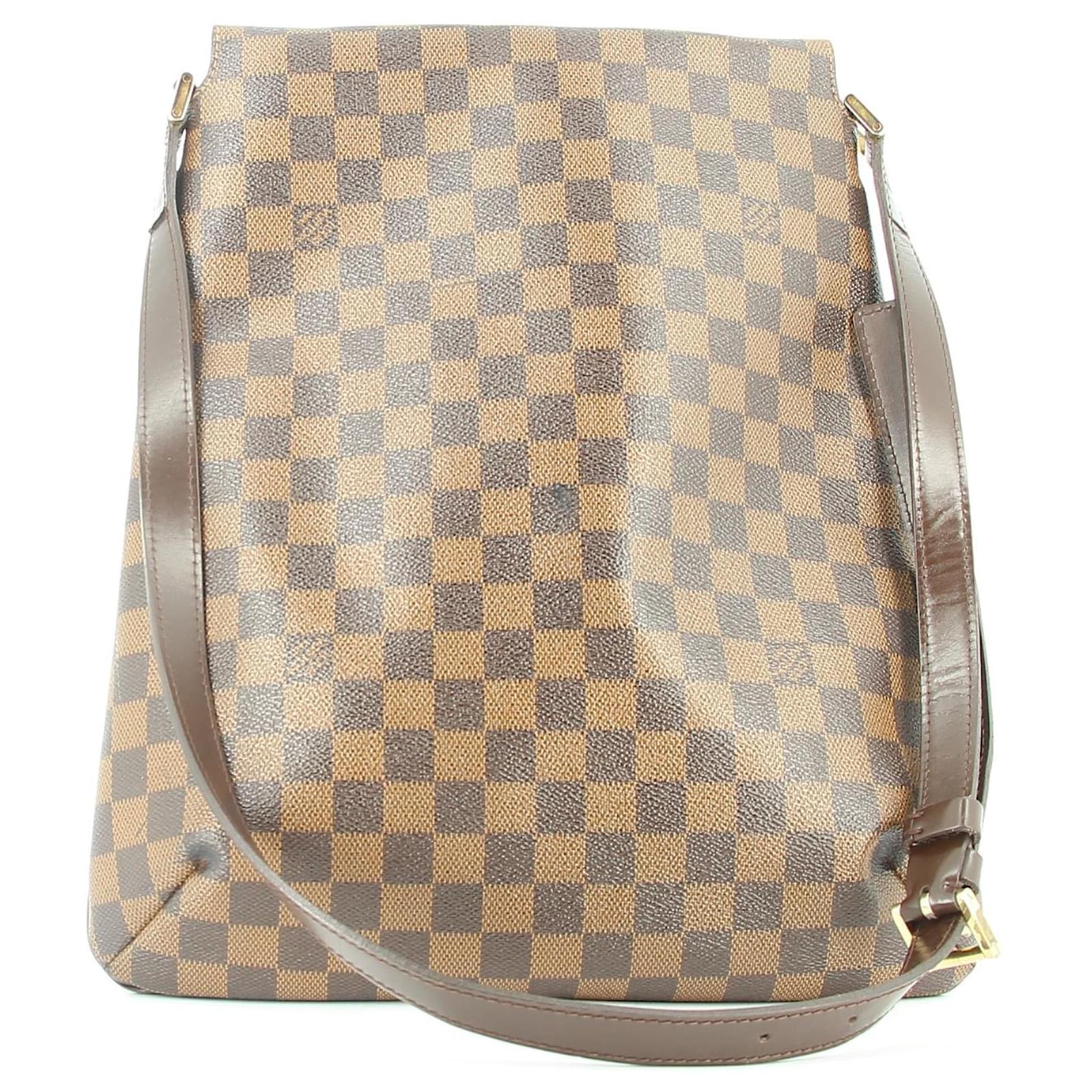 Louis Vuitton Musette salsa ebene GM Brown Cotton ref.398318 - Joli Closet
