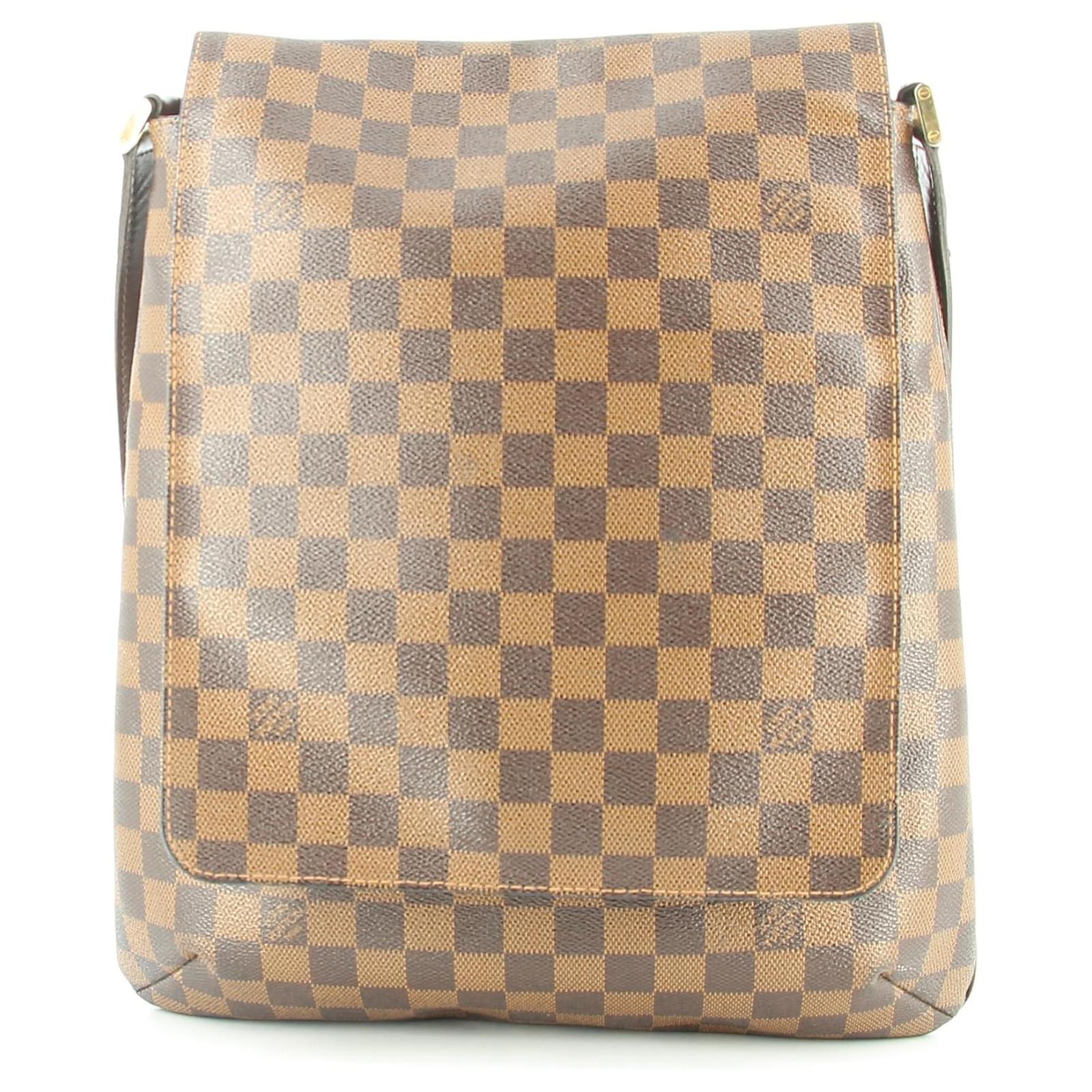 Louis Vuitton Musette salsa ebene GM Brown Cotton ref.398318 - Joli Closet