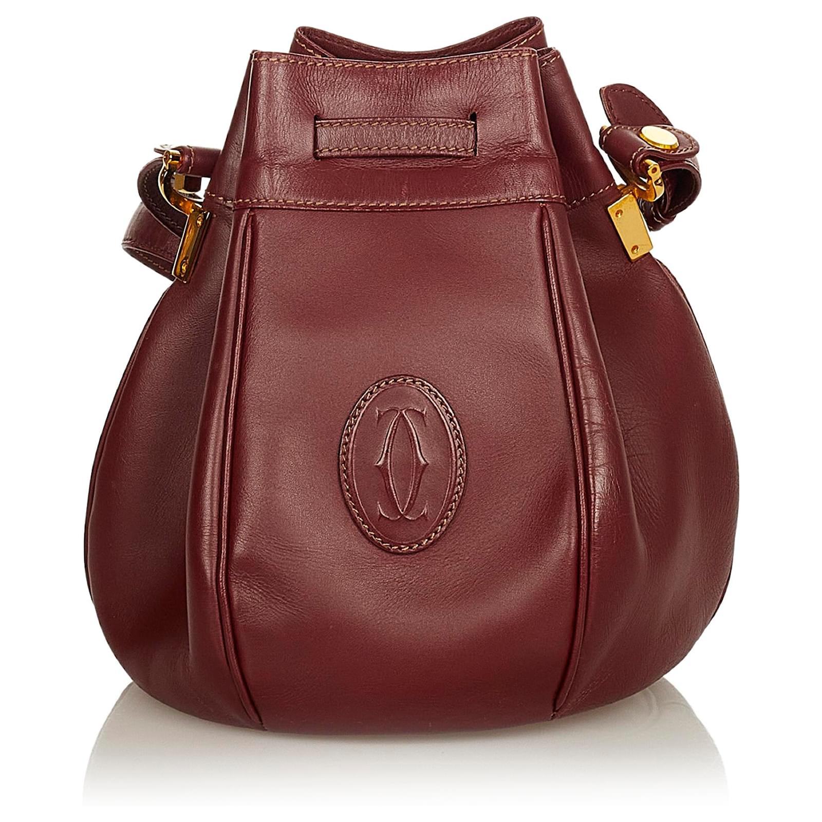 Cartier Red Must de Cartier Leather Bucket Bag Dark red Pony-style ...