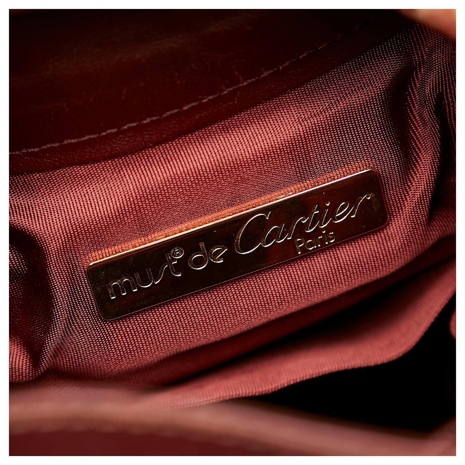 Cartier Red Must de Cartier Leather Bucket Bag Dark red Pony-style ...