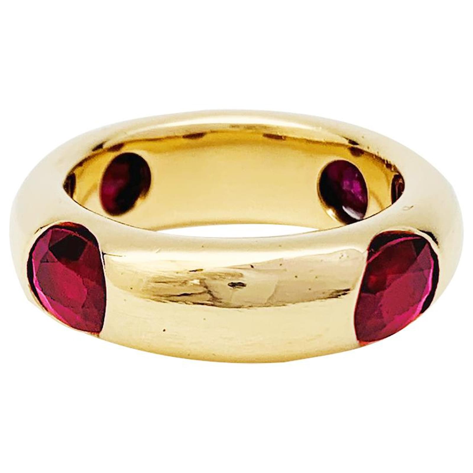Vintage Fred ring, yellow gold, ruby. ref.399782 - Joli Closet