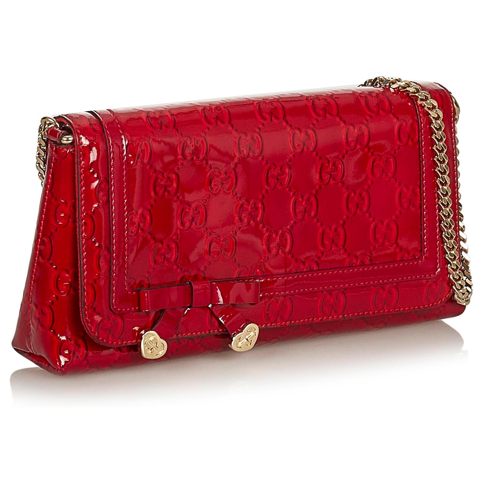 Gucci Red Guccissima Patent Leather Mayfair Shoulder Bag ref.400058 ...