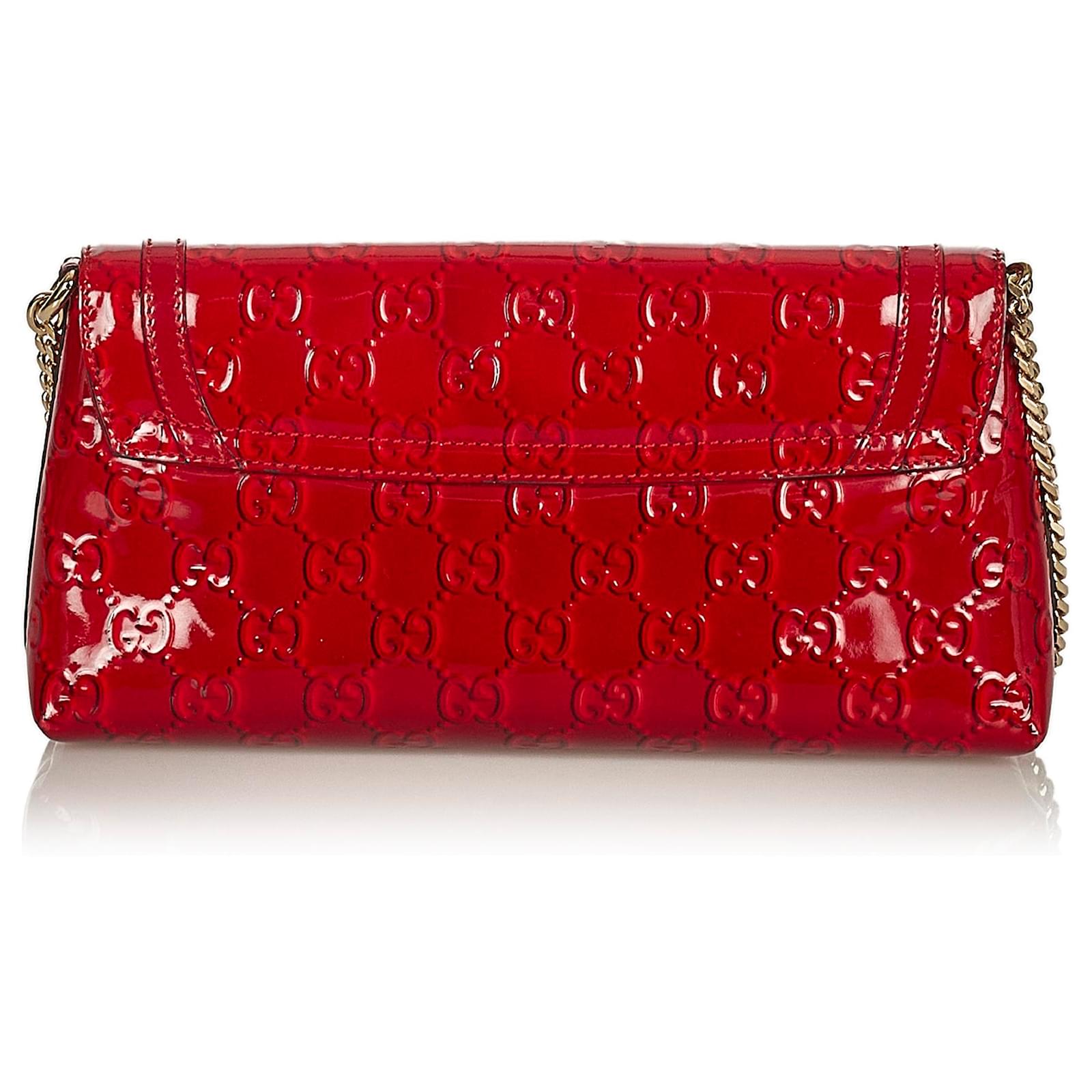 Gucci Red Guccissima Patent Leather Mayfair Shoulder Bag ref.400058 ...