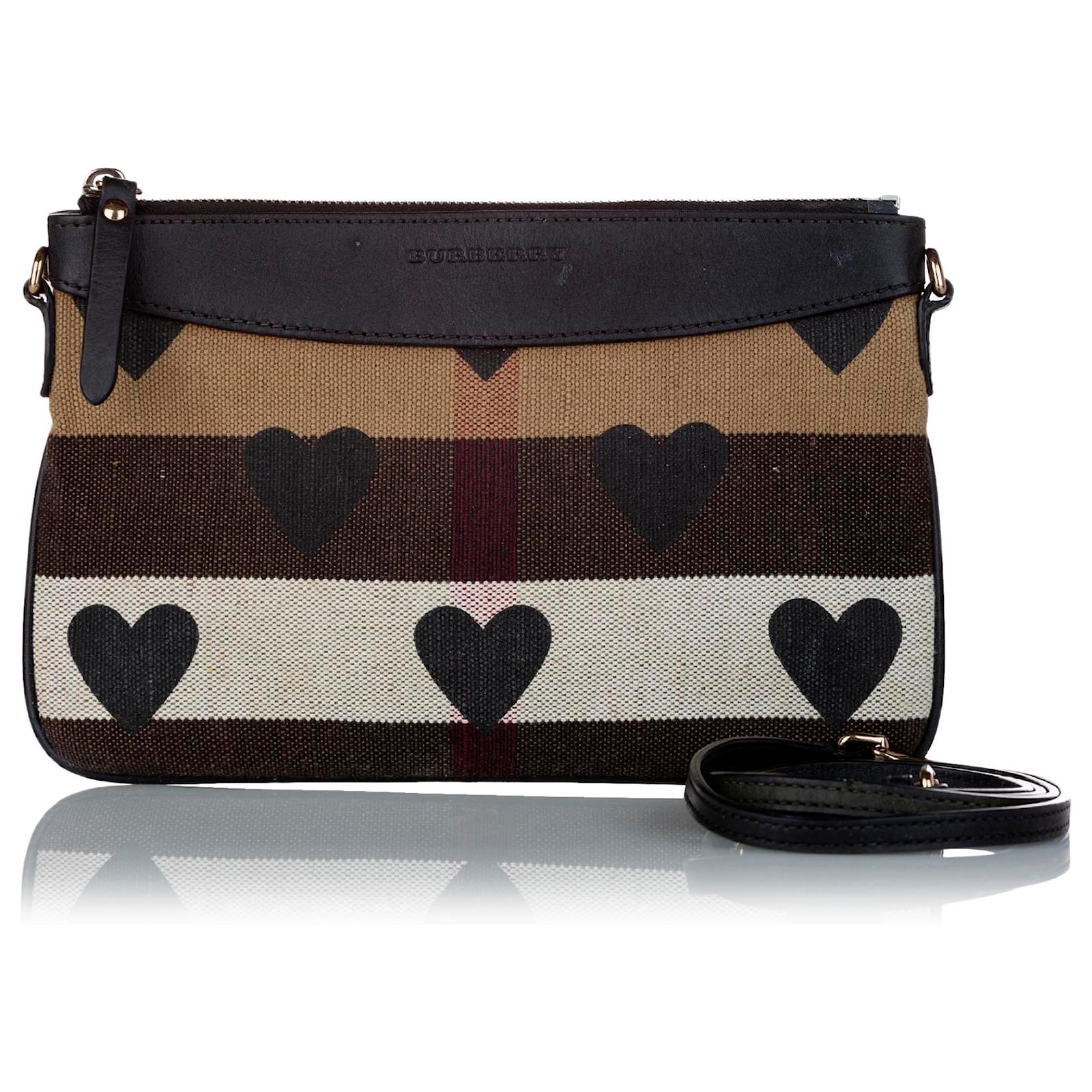 Burberry Brown Exploded Check Peyton Hearts Crossbody Bag Multiple ...