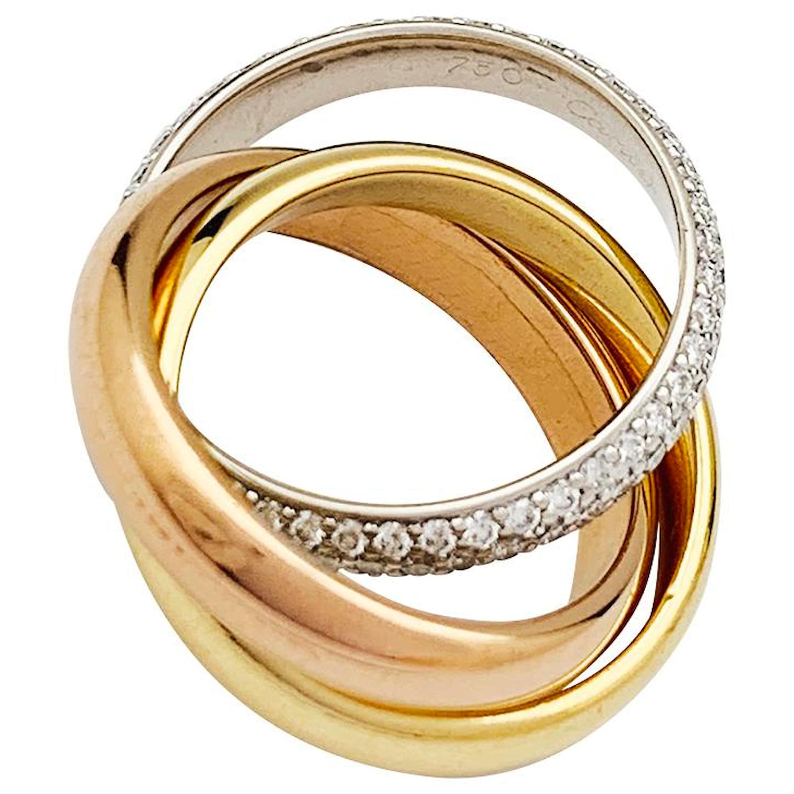 Love Anello di Cartier, Modello "Trinity" 3 ori, Diamants. Oro bianco ...