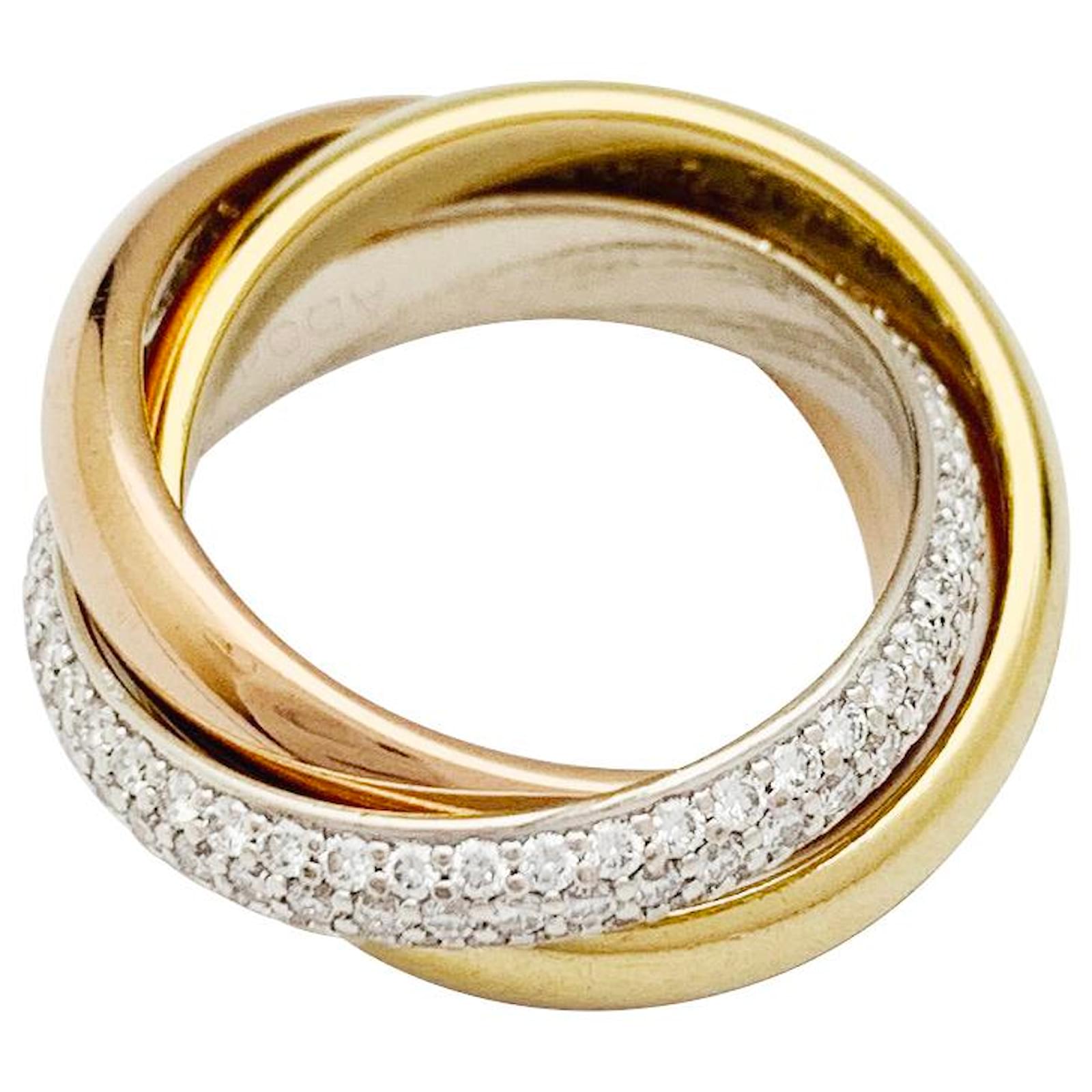 Love Anello di Cartier, Modello "Trinity" 3 ori, Diamants. Oro bianco ...