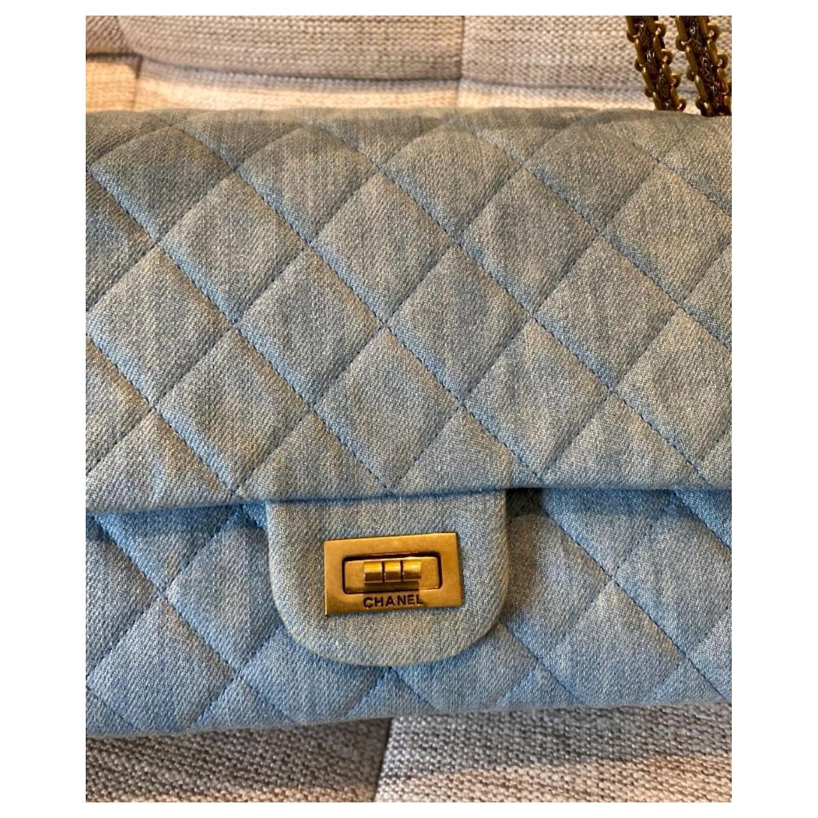 Chanel denim 2.55 Reissue bag Light blue Cotton ref.405416 - Joli Closet
