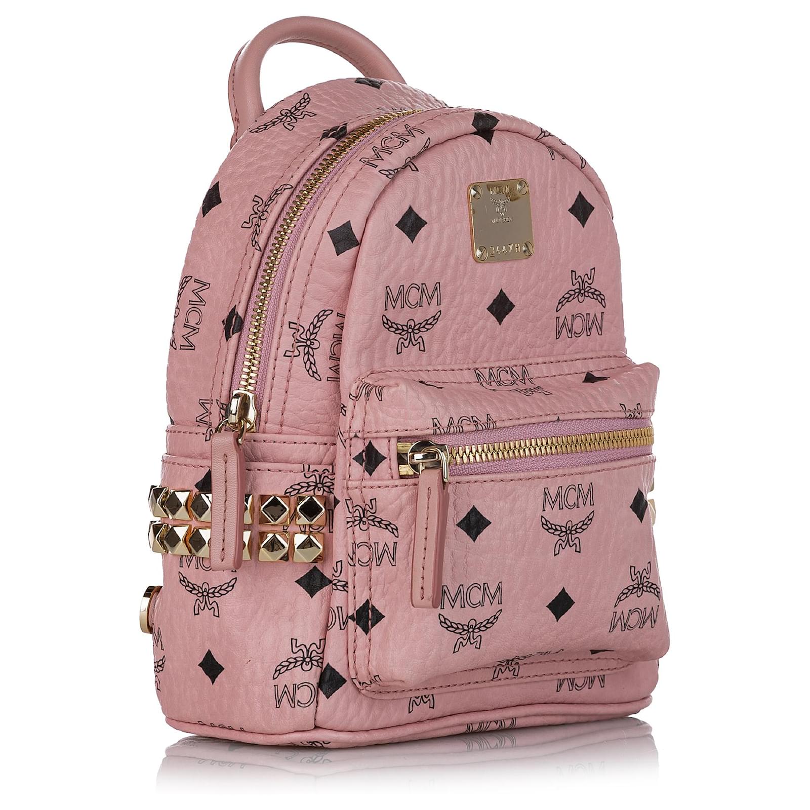 MCM Pink Visetos Stark Leather Backpack Pony-style calfskin ref.405815 ...