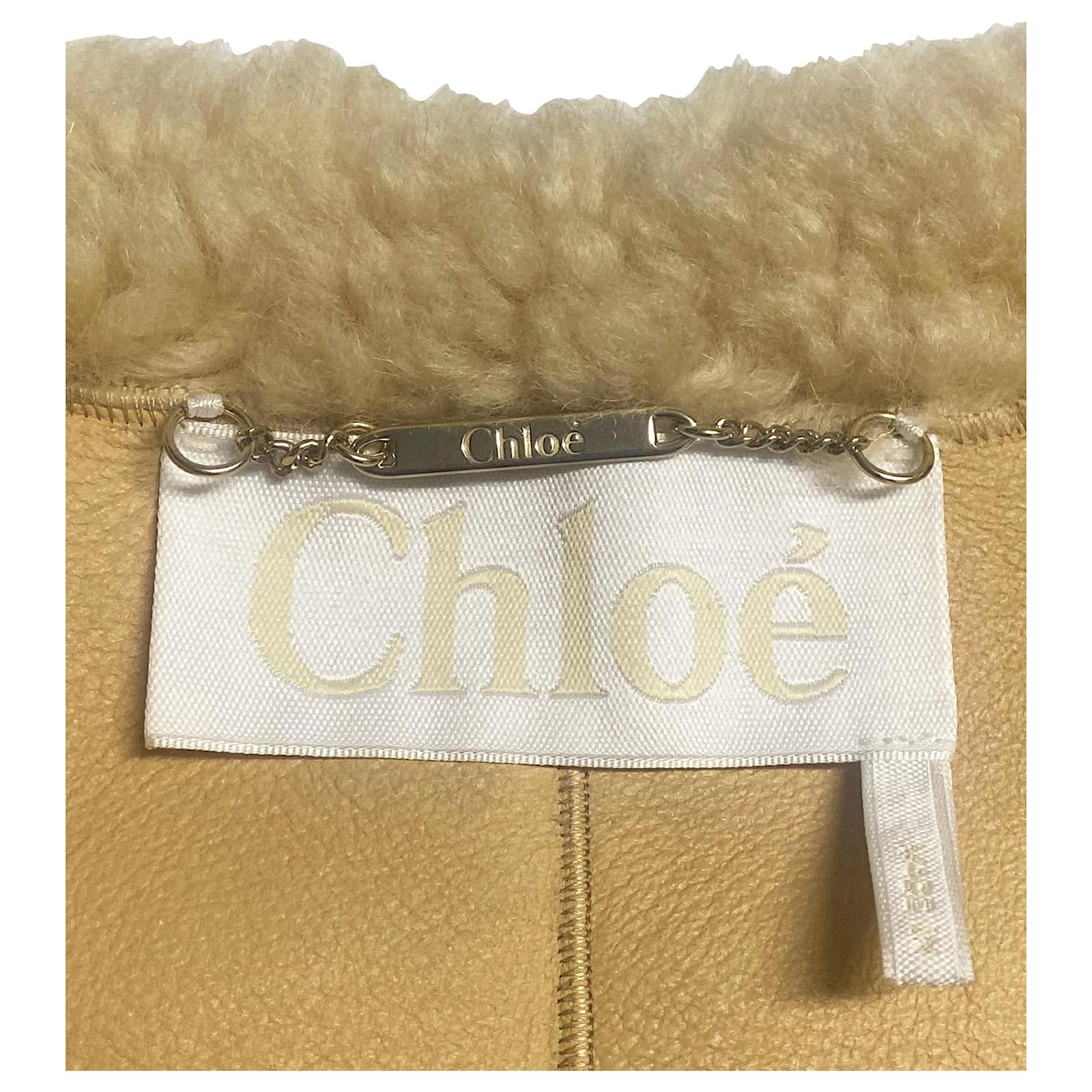 Chloé Manteau Chloe Sans Manches en Shearling en Cuir de Peau de Mouton ...