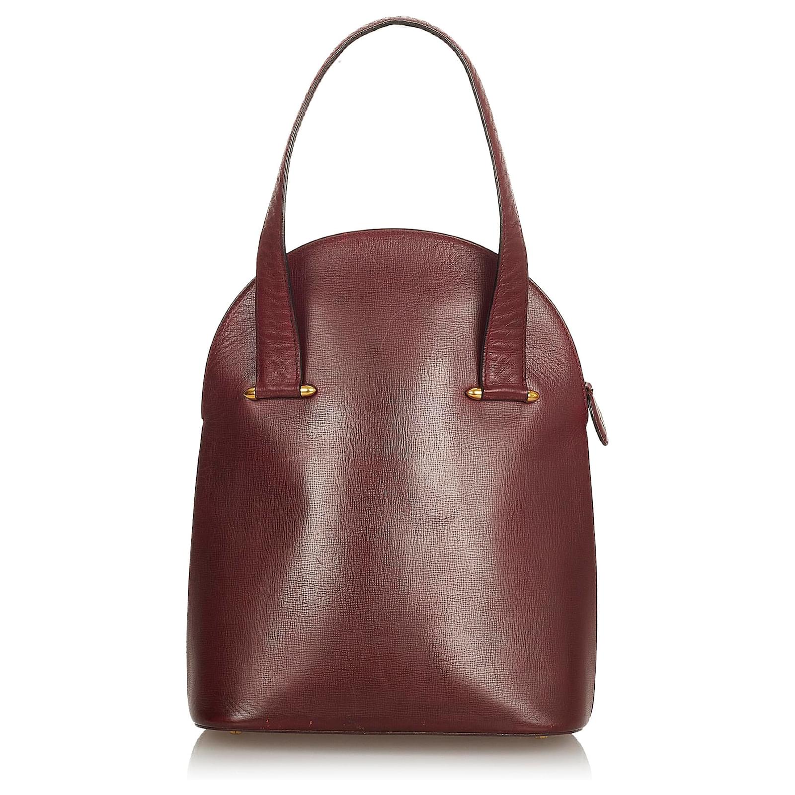 Cartier Red Must de Cartier Leather Handbag Dark red Pony-style ...