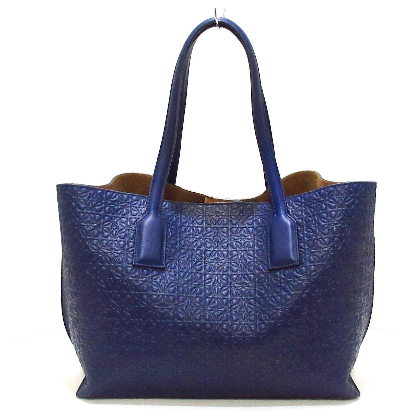 Loewe Tote bag Navy blue Leather ref.409708 - Joli Closet
