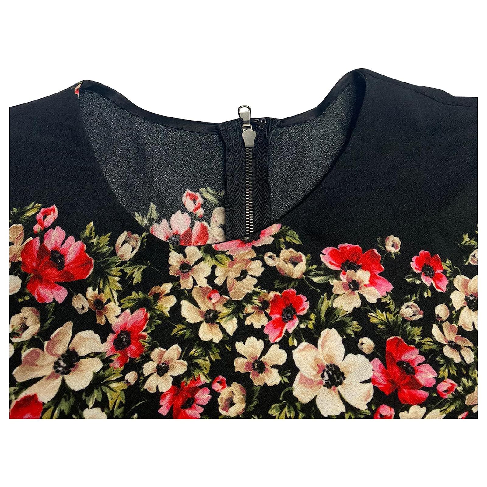 Chemise Florale Dolce & Gabbana en Viscose Noire Multicolore ref.410070 ...