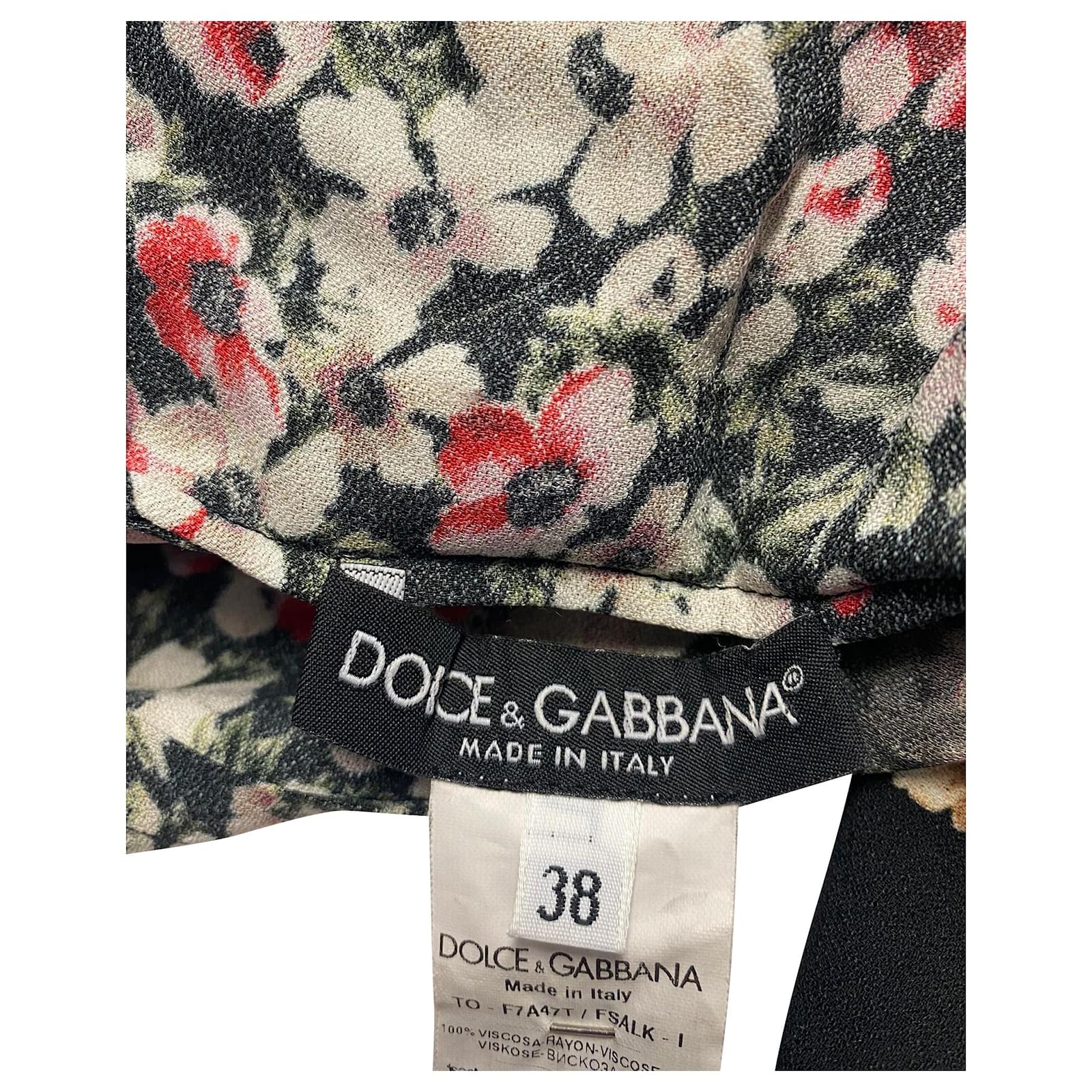 Chemise Florale Dolce & Gabbana en Viscose Noire Multicolore ref.410070 ...