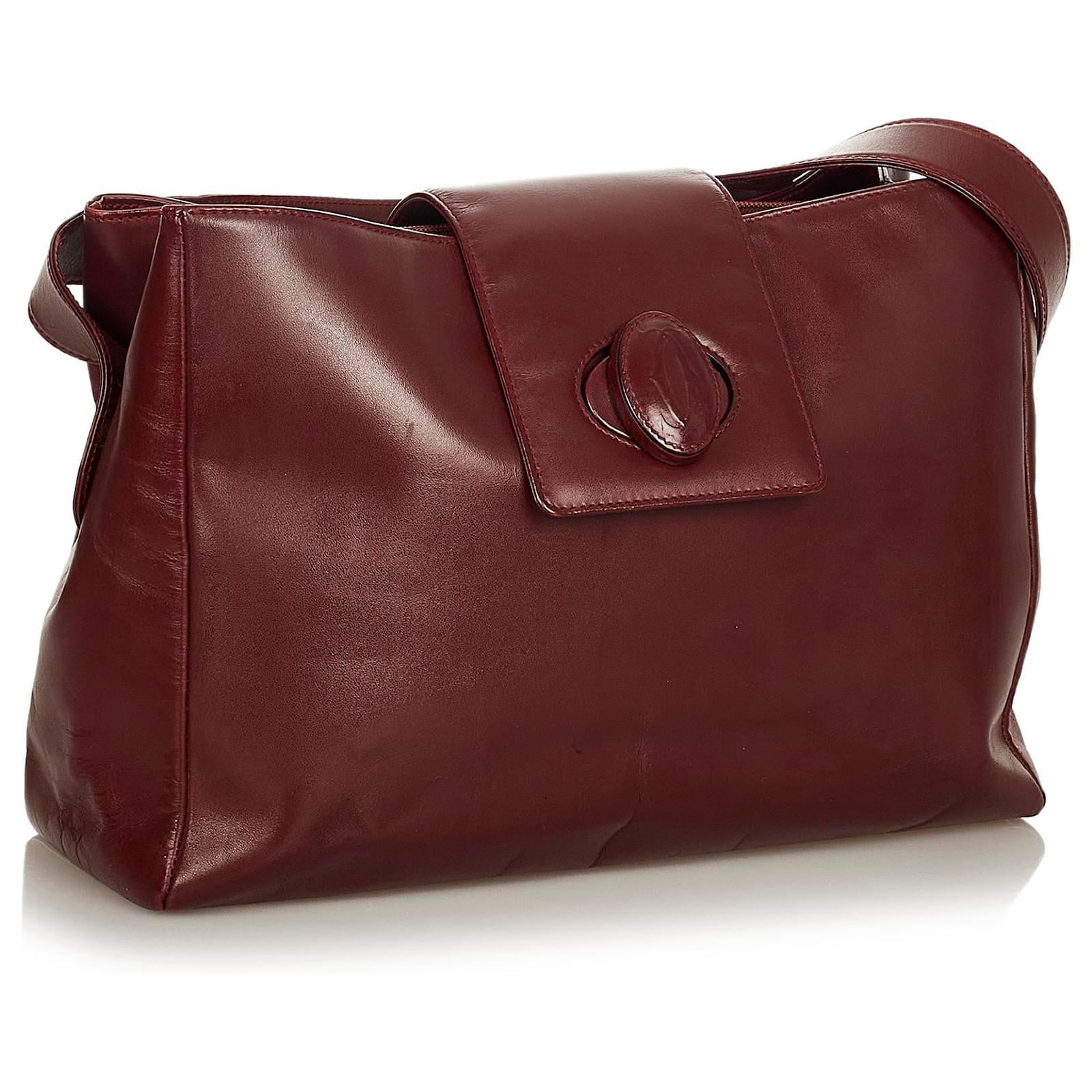 Cartier Red Must de Cartier Leather Shoulder Bag Dark red Pony-style ...