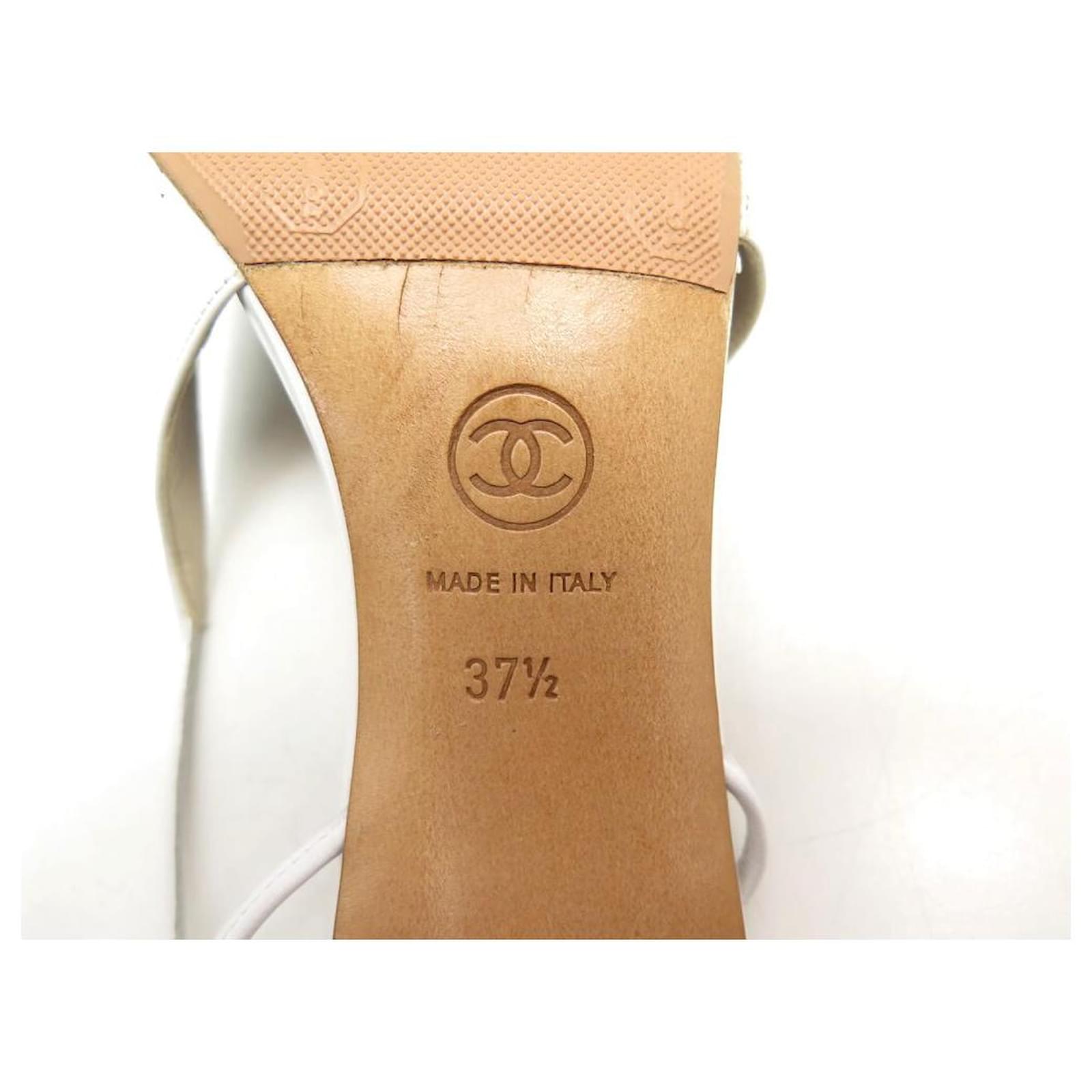 DÉCOLLETÉ SCARPE CHANEL 37.5 DÉCOLLETÉ IN PELLE BICOLORE BIANCA E NERA ...