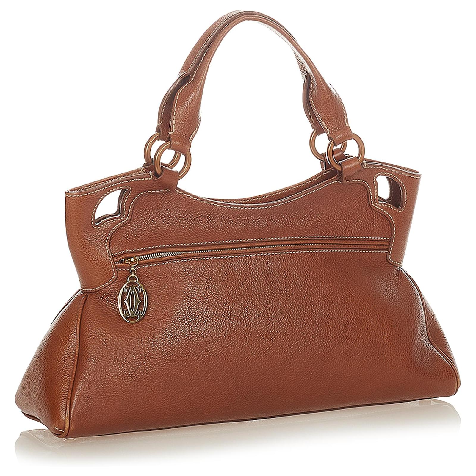Cartier Sac à main Marcello de Cartier en cuir marron Veau façon ...