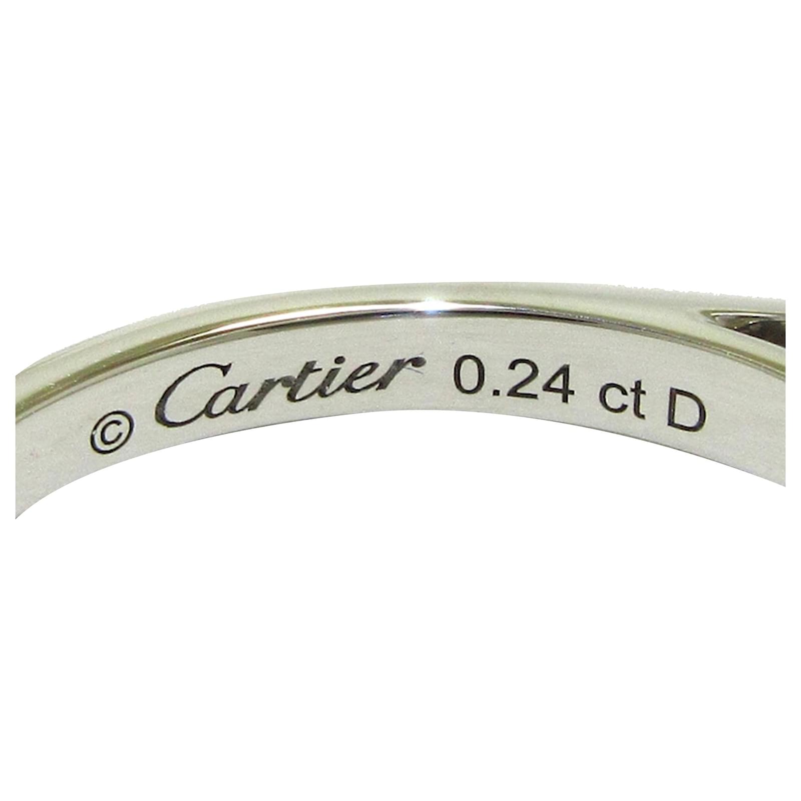 Cartier Silver Diamond 1895 Bague solitaire Métal Platine Diamant ...