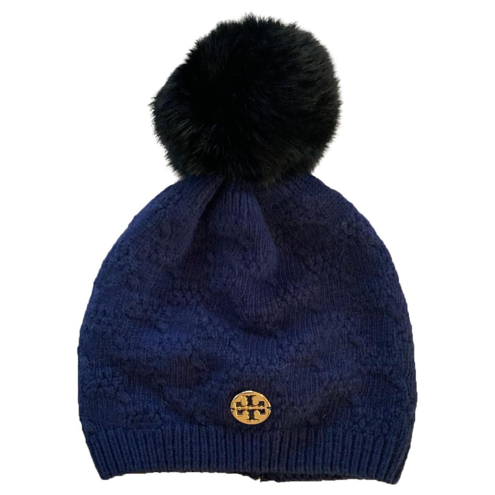 Tory Burch Hats Blue Wool Fur ref.414299 - Joli Closet