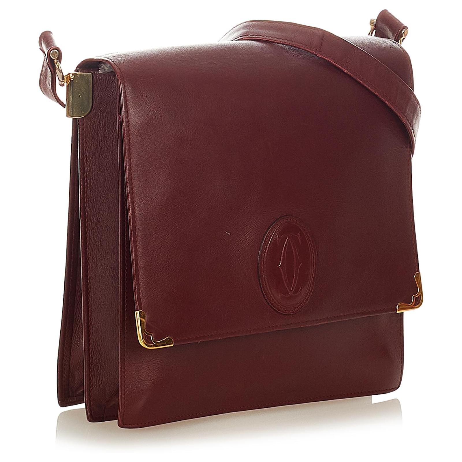 Cartier Red Must De Cartier Leather Crossbody Bag Dark red Pony-style ...