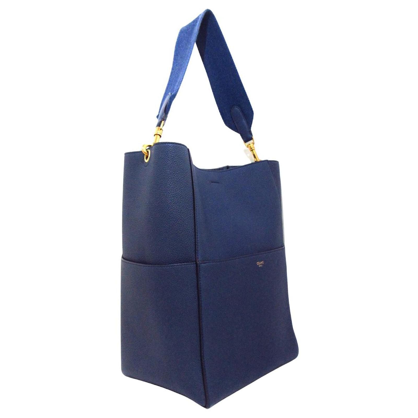 Céline Bucket 16 Blue Pony-style calfskin ref.416657 - Joli Closet