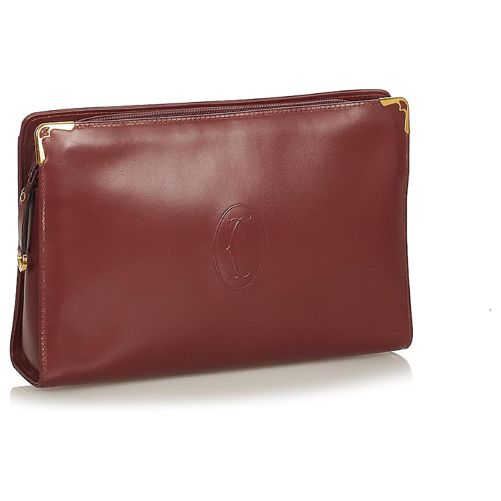 Cartier Red Must de Cartier Leather Clutch Bag Dark red Pony-style ...