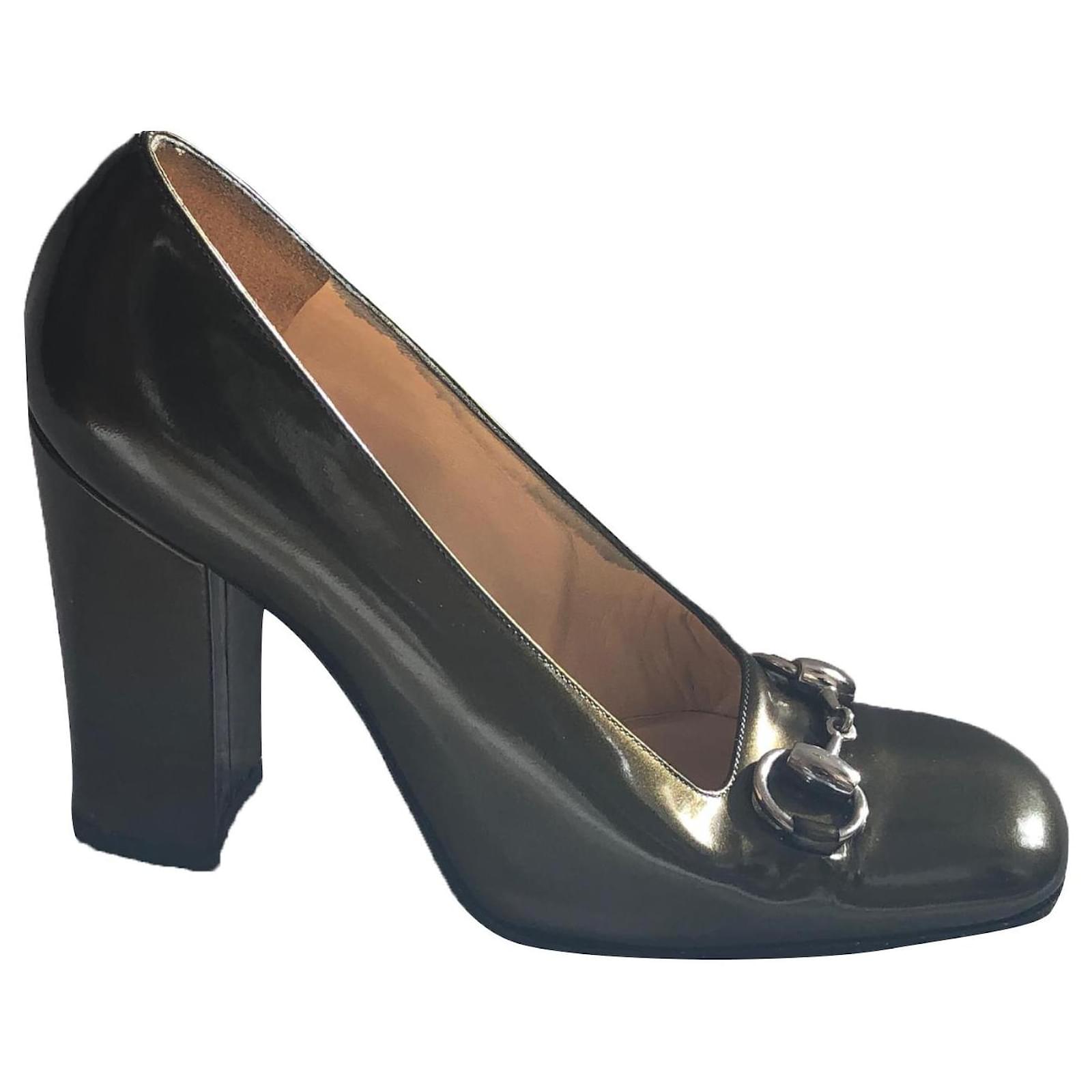 Gucci Talons Cuir vernis Vert olive ref.417478 - Joli Closet