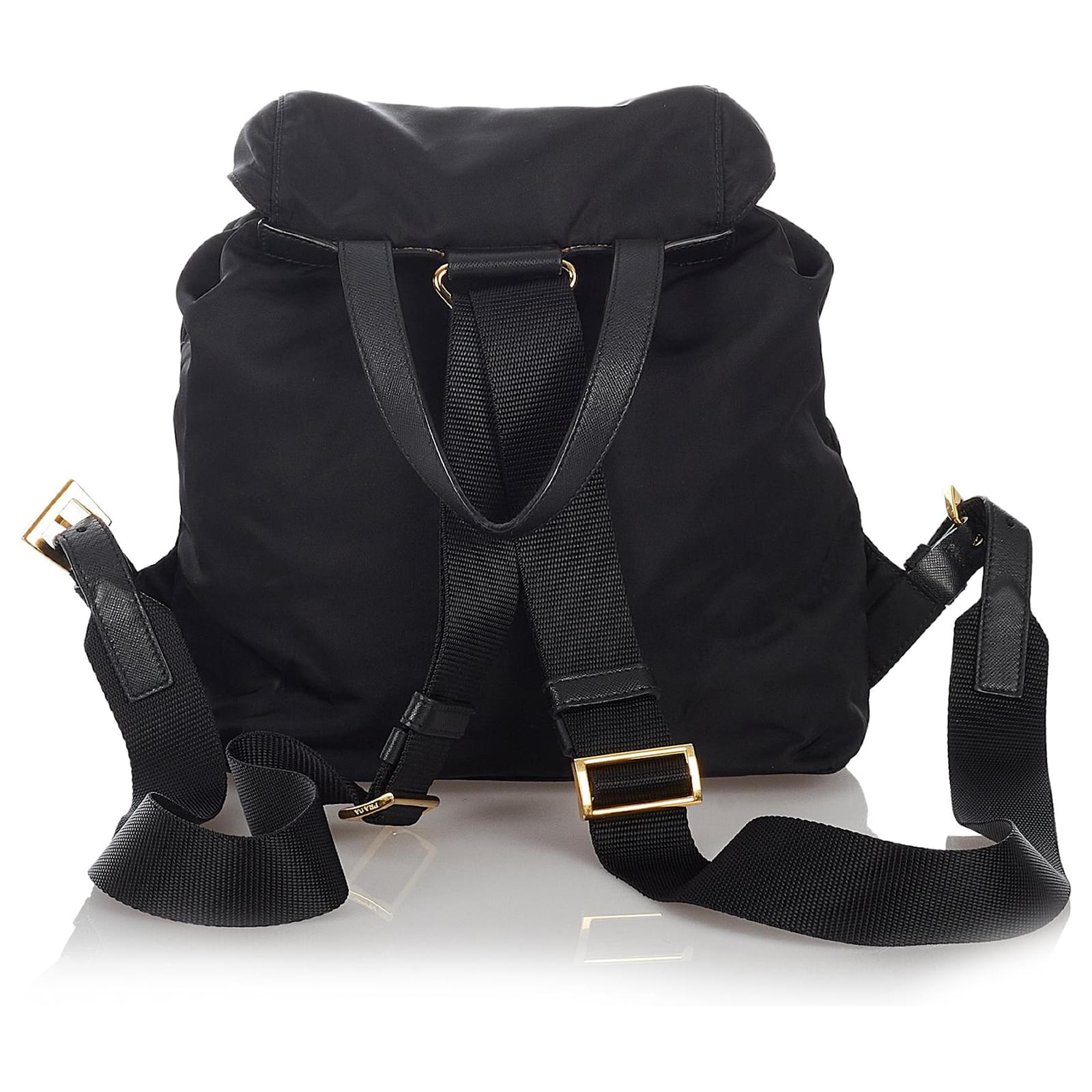 Prada Black Tessuto Robot Backpack Multiple colors Leather Pony-style ...