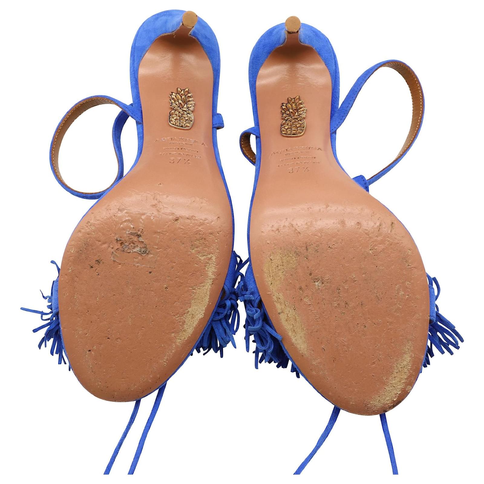 chose sauvage d'aquazzura 105 Sandales Wrap Cheville à Franges en Daim ...