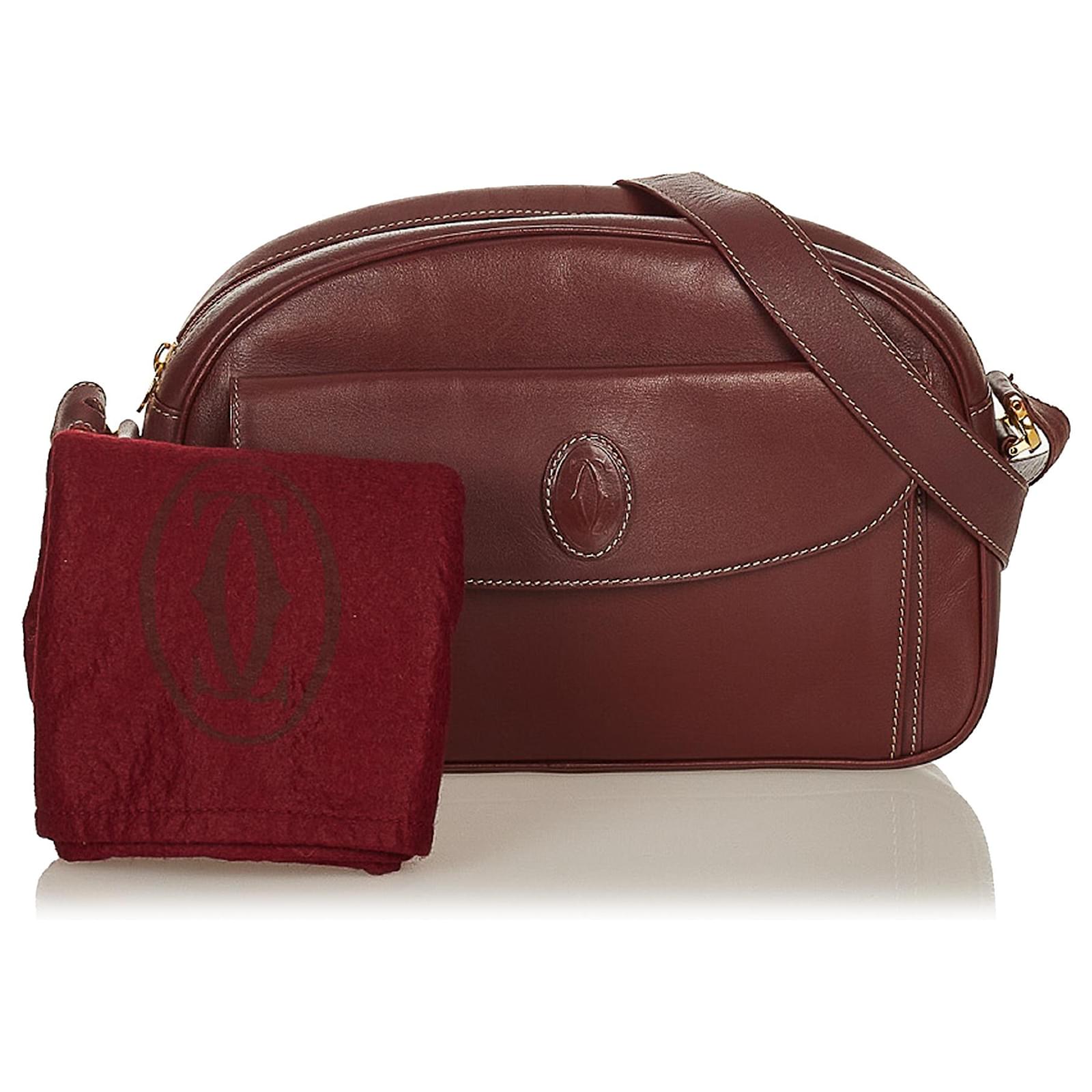 Cartier Red Must De Cartier Leather Crossbody Bag Dark red Pony-style ...