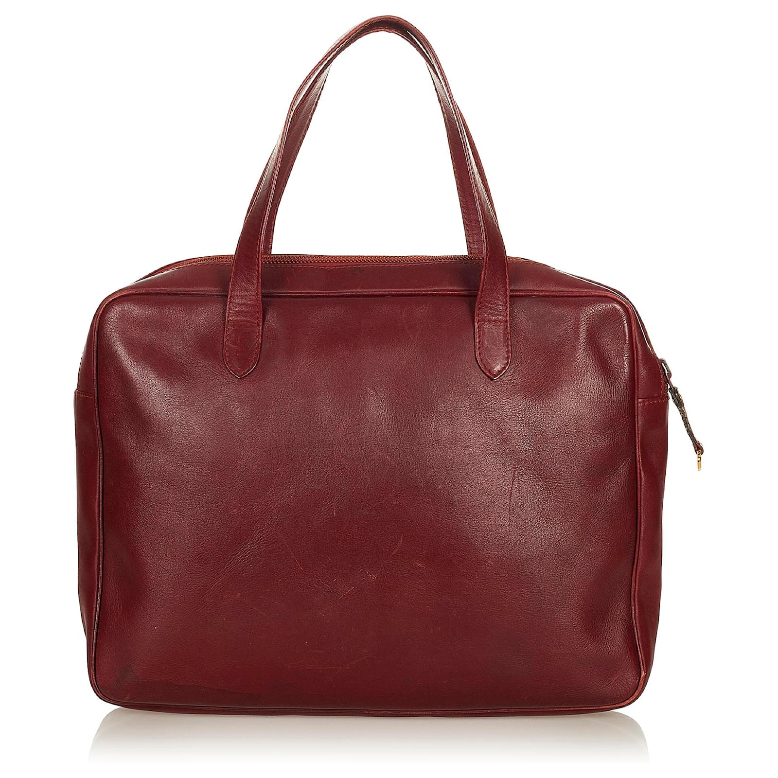 Cartier Red Must de Cartier Leather Business Bag Dark red Pony-style ...