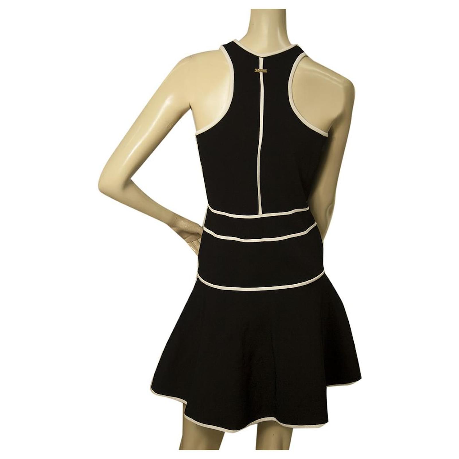 Dsquared2 DSquared DS2 Mini-robe noire ajustée élastiquée sans manches ...