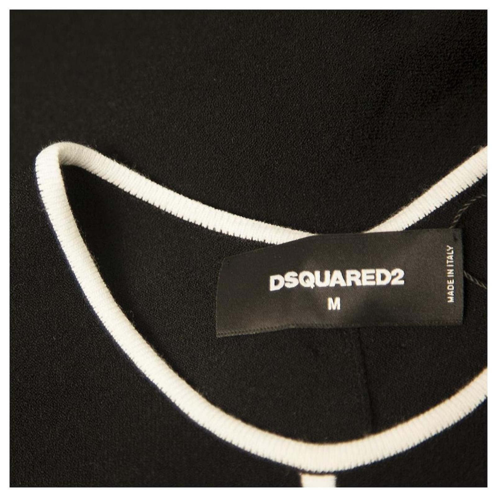 Dsquared2 DSquared DS2 Mini-robe noire ajustée élastiquée sans manches ...