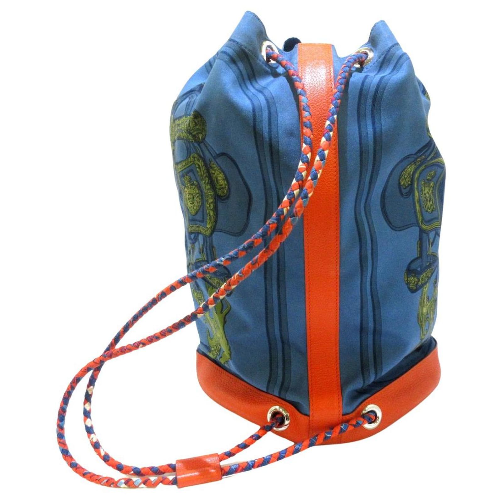 Hermès Backpack Navy blue Silk ref.423678 - Joli Closet