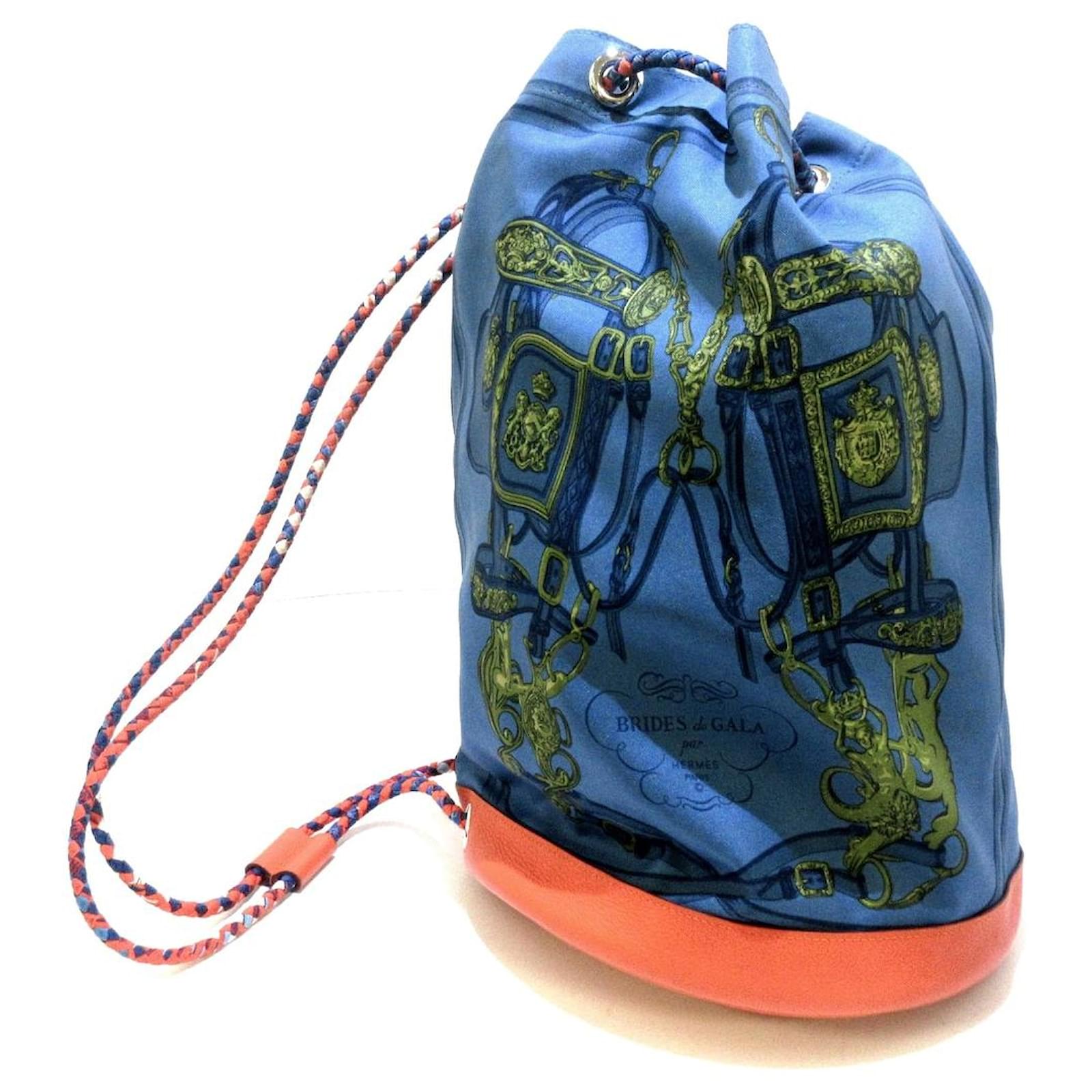 Hermès Backpack Navy blue Silk ref.423678 - Joli Closet