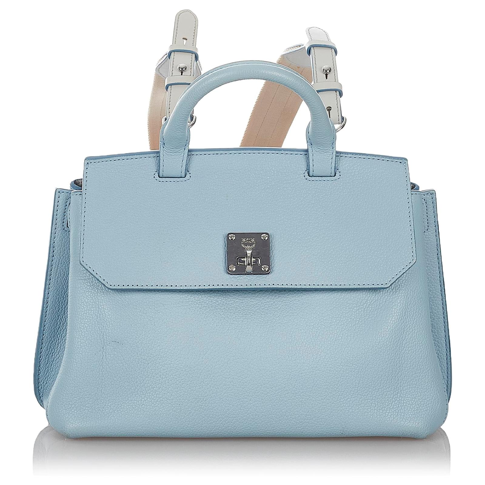 MCM Gray Fontanellas Park Ave Milla Convertible Backpack Grey Leather ...