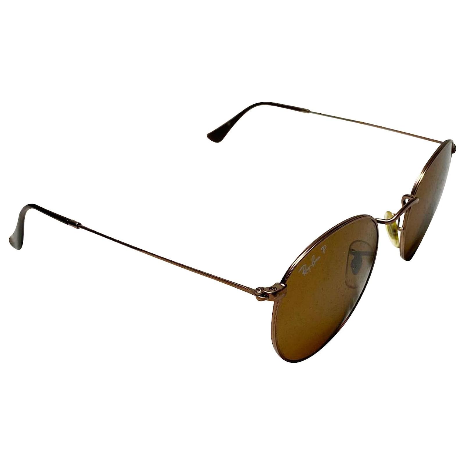 Ray-Ban Ray Ban Round Aviator Sunglasses in Brown Metal ref.425887 ...