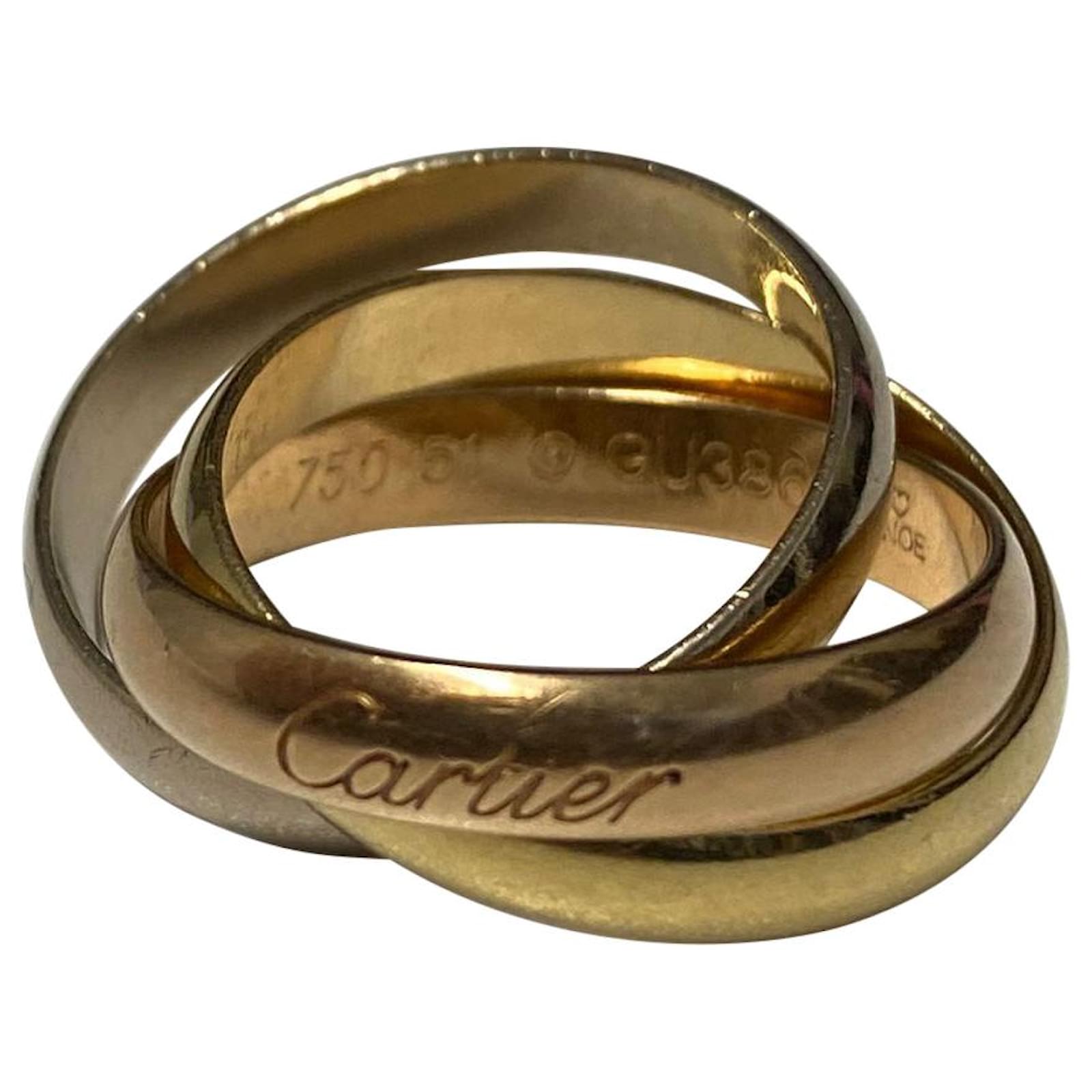 Love Cartier Trinity TriColor Ring in 18K Gold Golden White gold Metal ...