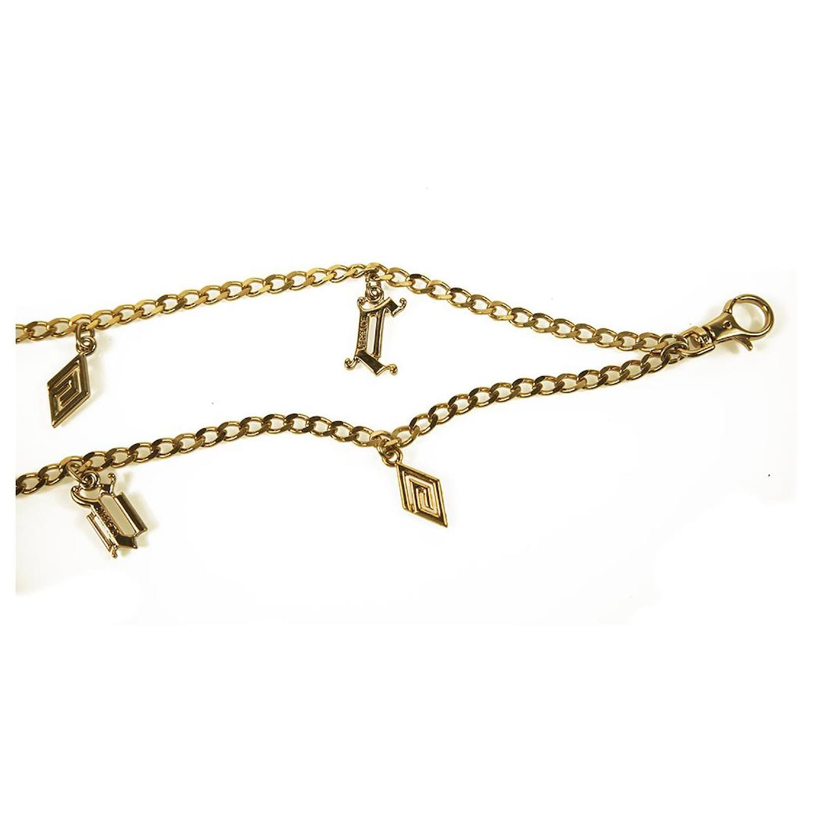 Versace Jeans Couture Collier signature méandre à grande chaîne doré ...