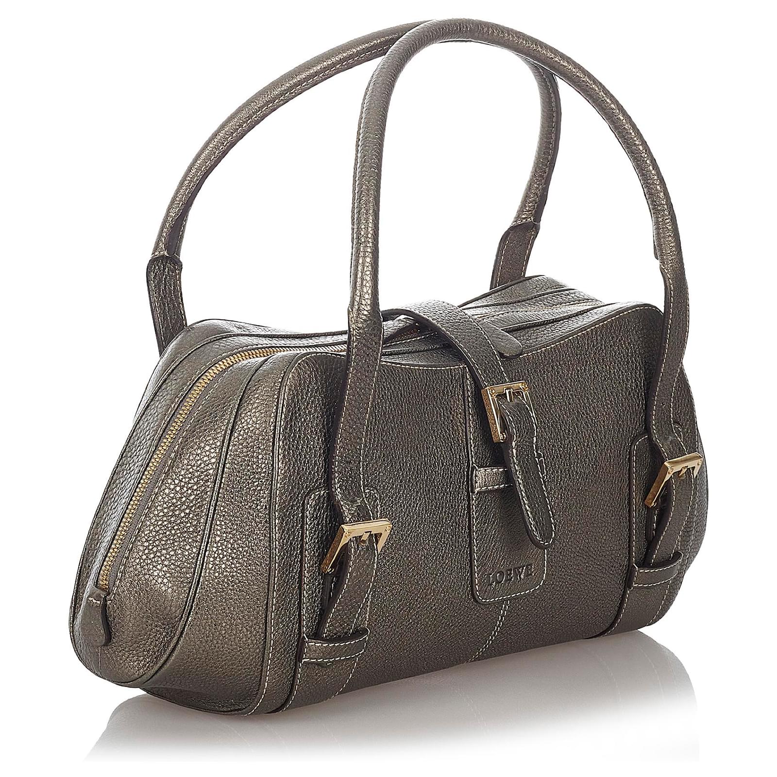 Loewe Boston-Tasche aus grauem Leder Kalbähnliches Kalb ref.433007 ...