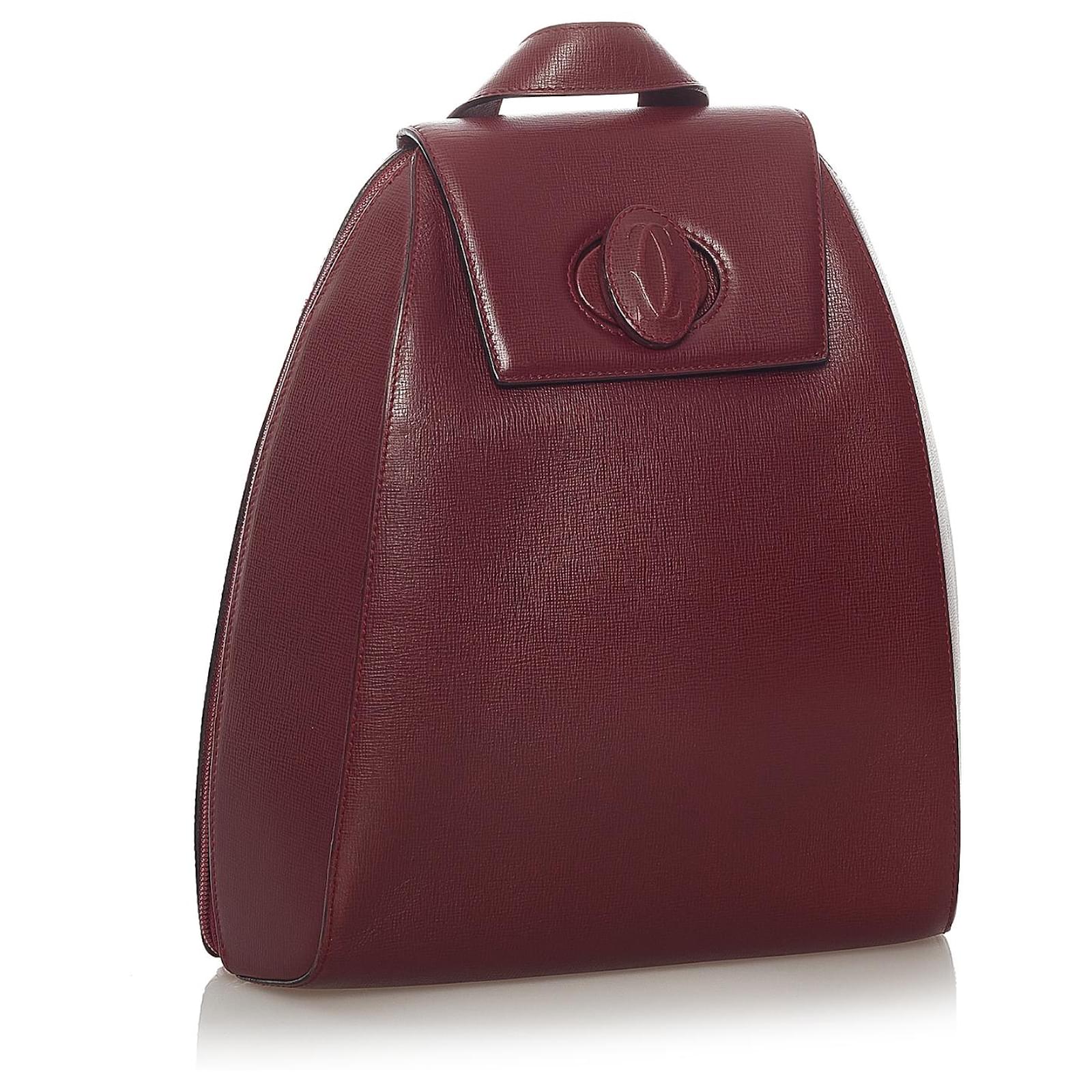 Cartier Red Must de Cartier Leather Backpack Dark red Pony-style ...
