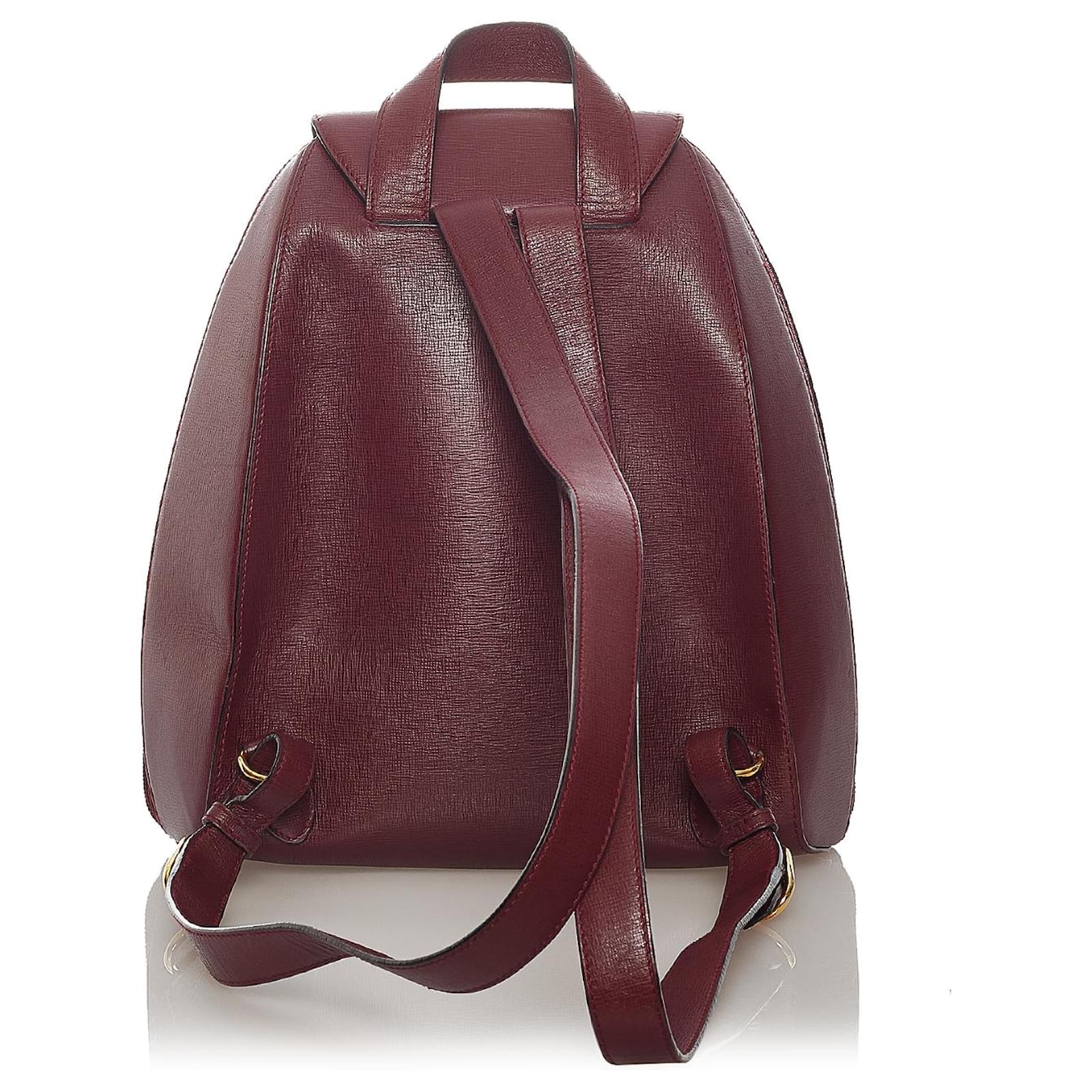 Cartier Red Must de Cartier Leather Backpack Dark red Pony-style ...